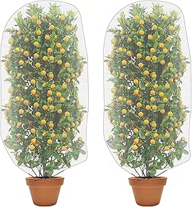Amazon.com : Alpurple 2 PCS Insect Bird Barrier Netting Mesh with Drawstring- 4.6 x 3 Ft Garden ...