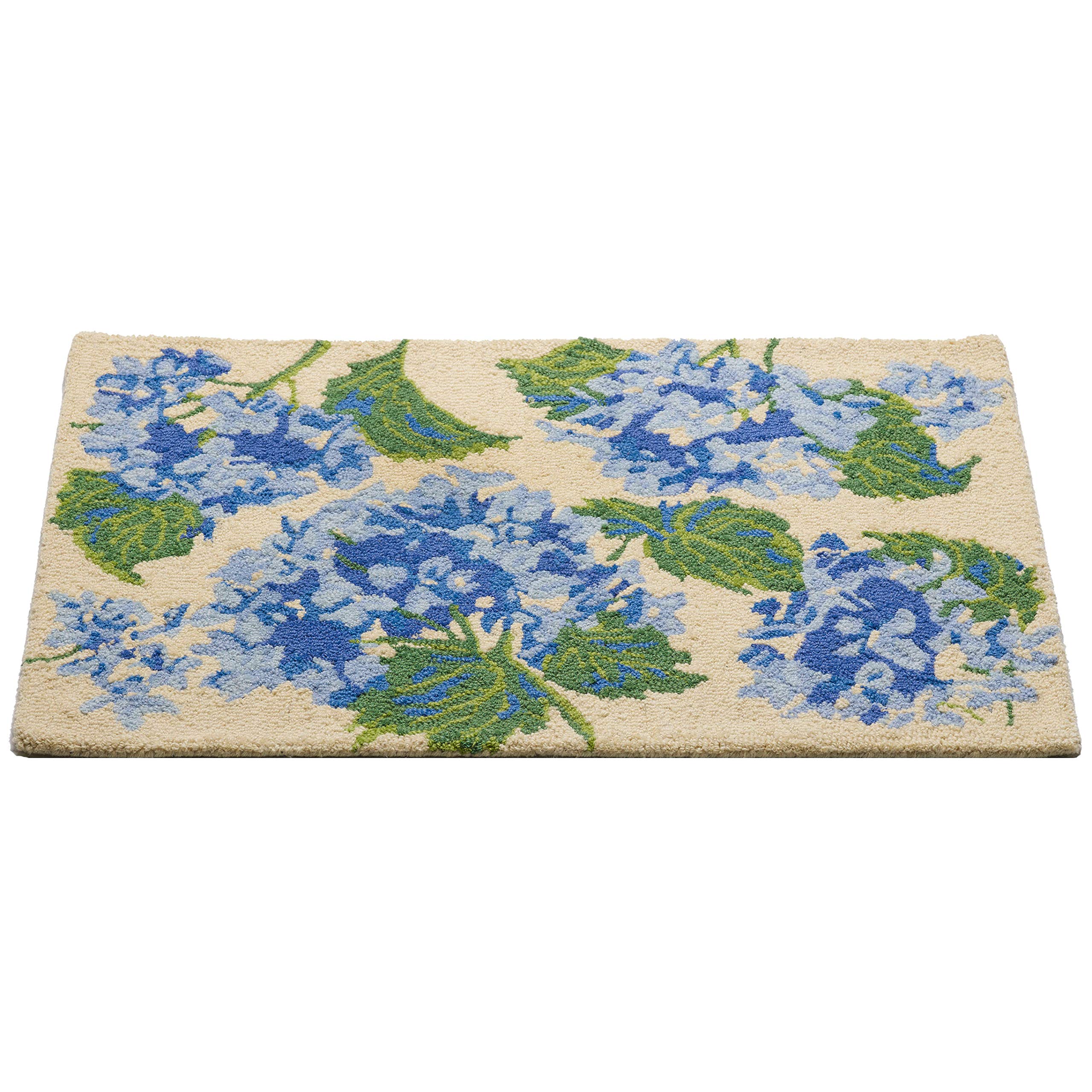 HF by LT Hydrangeas Rug, 24 x 36 inches, Hand-Hooked 100% Wool Floral ...