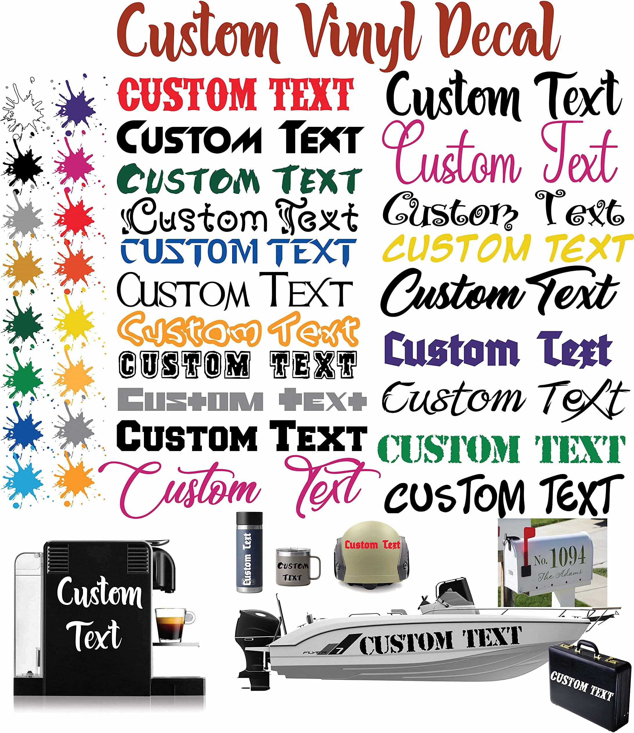 Amazon.com: Personalized Design Your Own Name - Custom Vinyl Decal ...