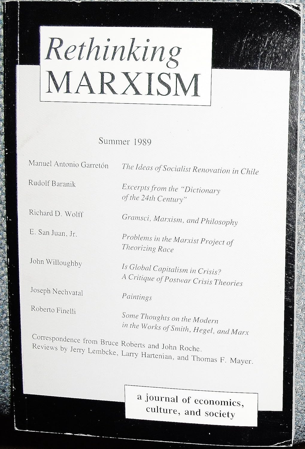 Rethinking Marxism Summer 1989 Volume 2 Number 2 Volume 2 No 2