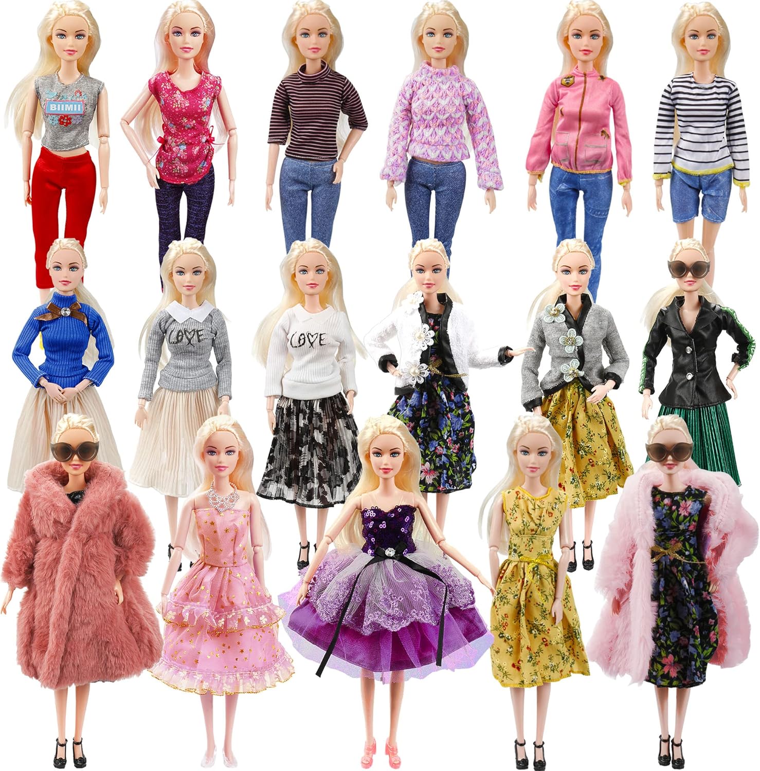Amazon.com: 26 Pack Doll Clothes and Accessories - 1 Winter Coat 1 ...