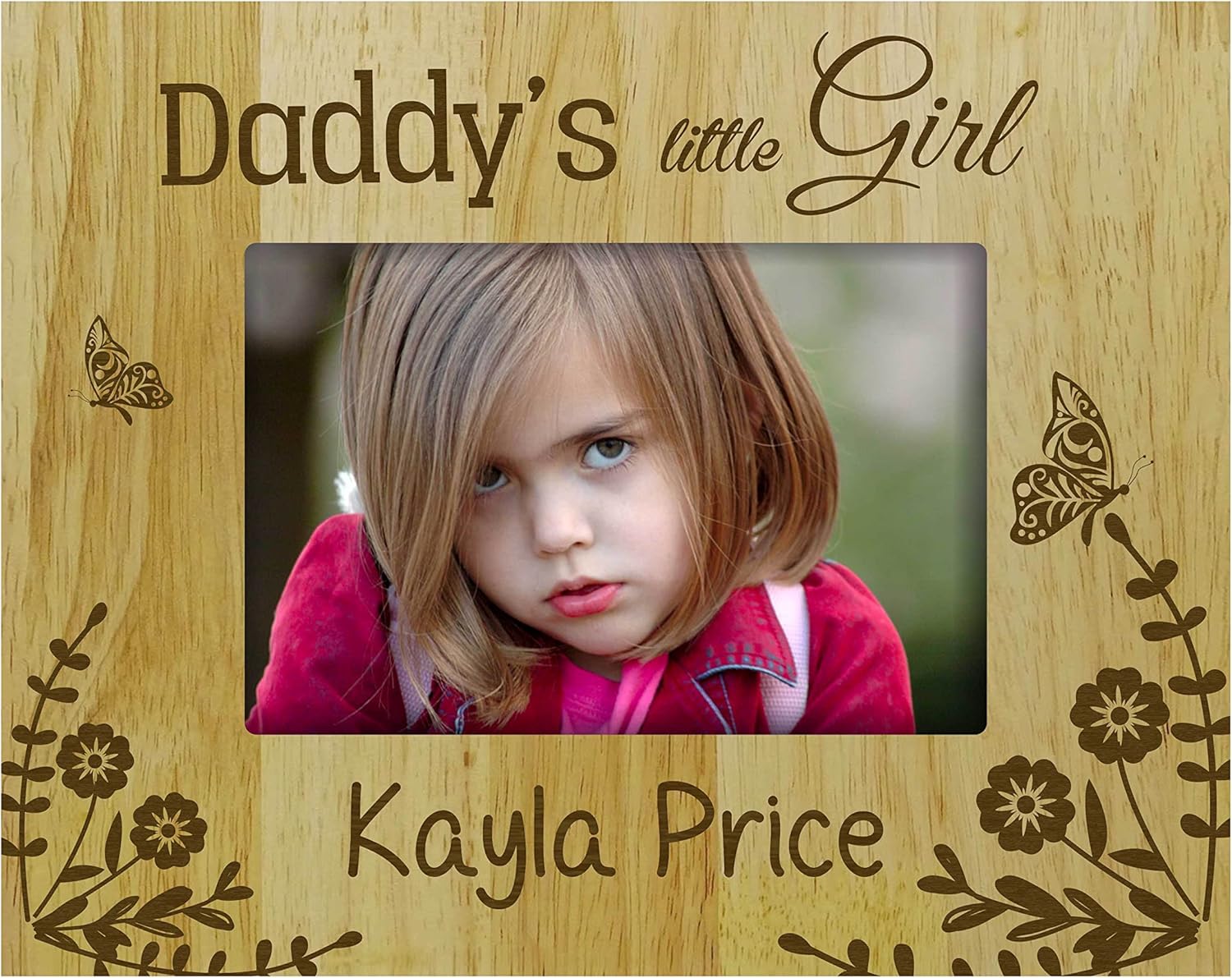 Amazon.com - Engraved Wood Personalized Daddy's Little Girl Picture ...