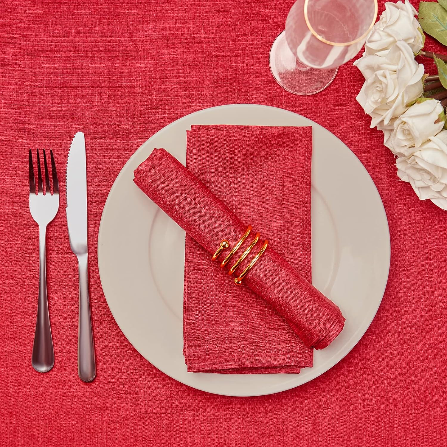 Amazon.com: Mebakuk Cloth Napkins Set of 6, Premium 17 x 17 Inch Solid ...