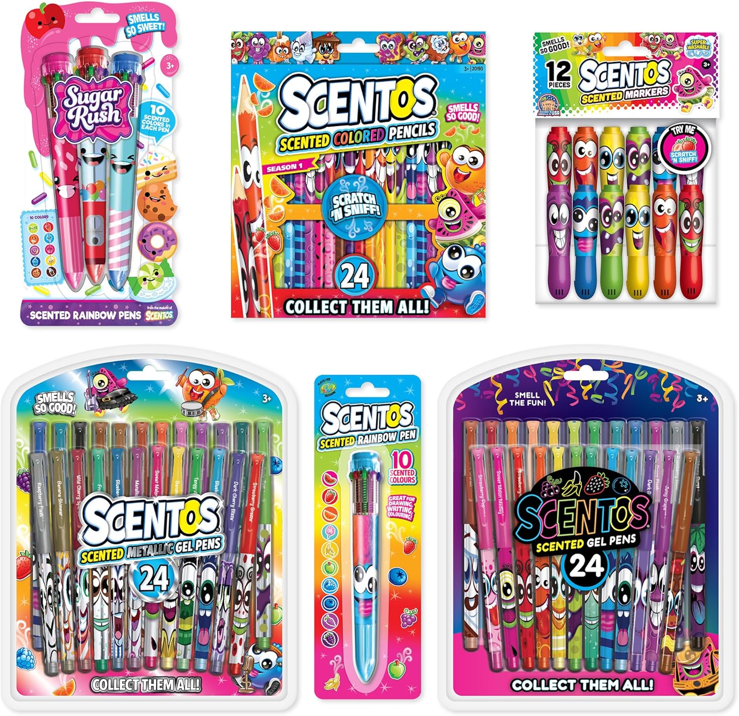 Amazon.com: WeVeel Scentos and Sugar Rush Scented Pens Pencils Markers ...