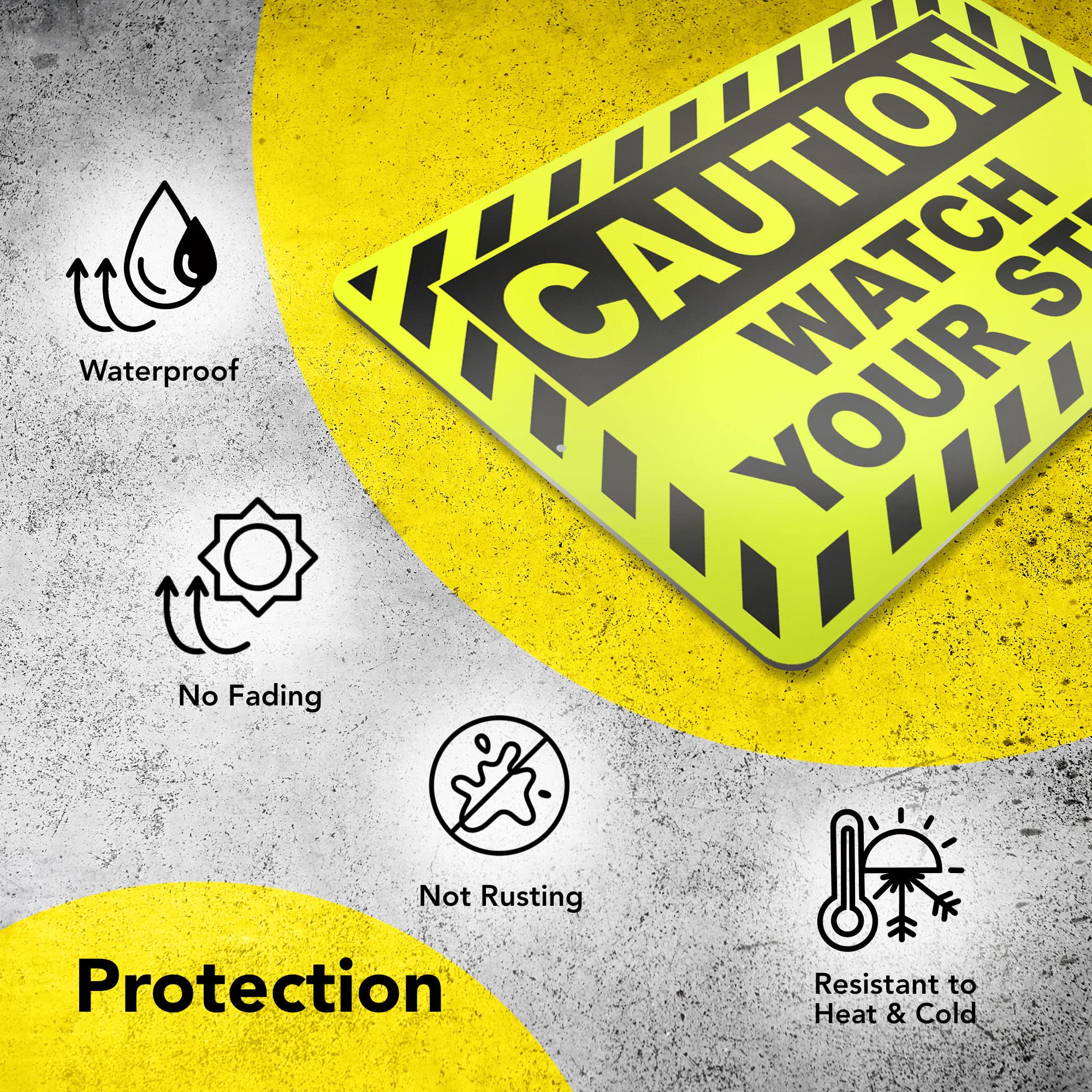 Snapklik.com : Watch Your Step Sign, 8x12 Aluminum Caution Signs, UV ...