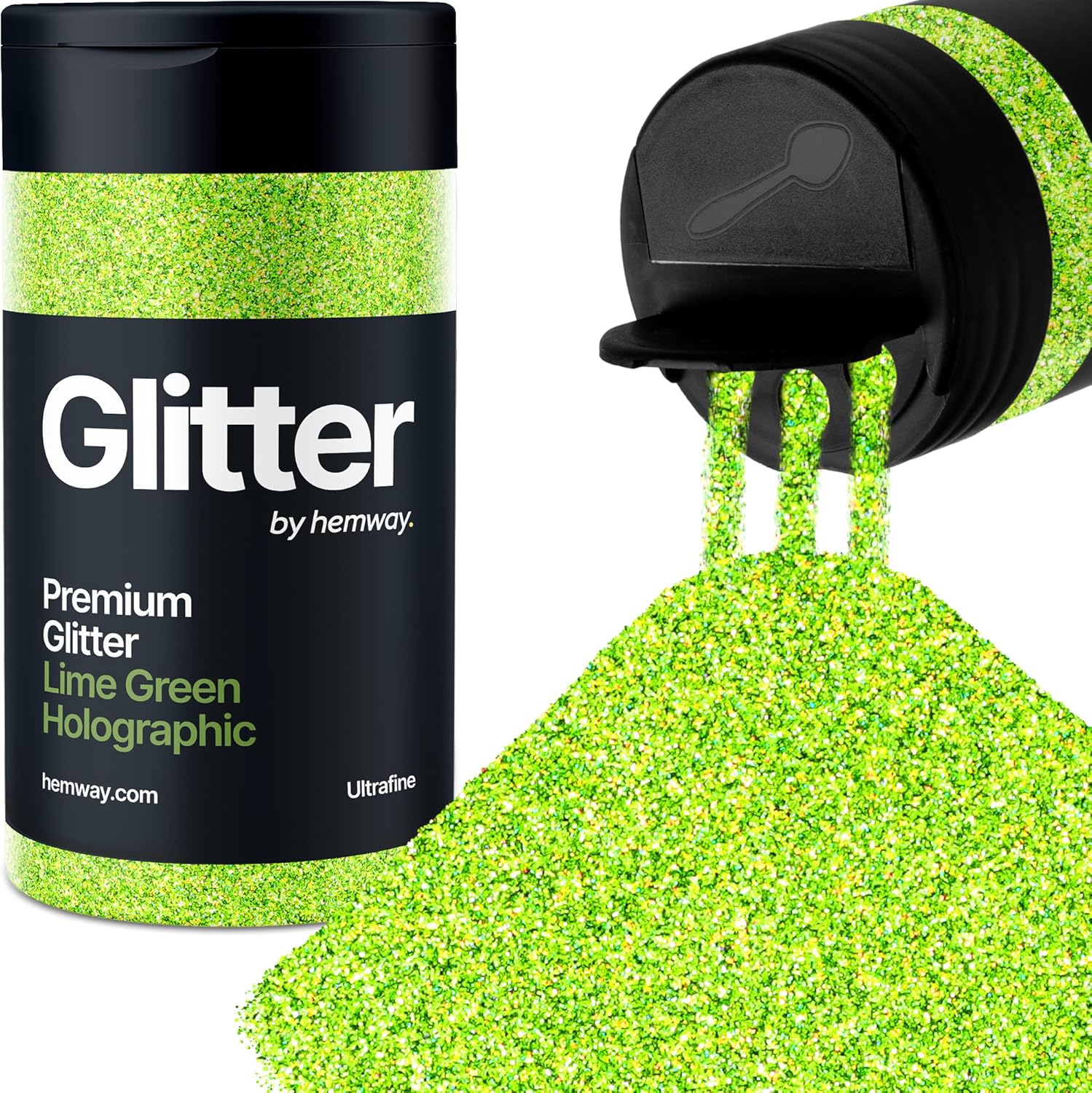 Amazon.com: Hemway Lime Green Holographic Glitter Ultrafine 130g/4.6oz ...