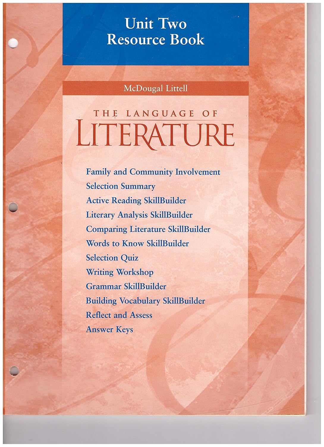 The Language of Literature (Britsh Literature) unit two resource book ...