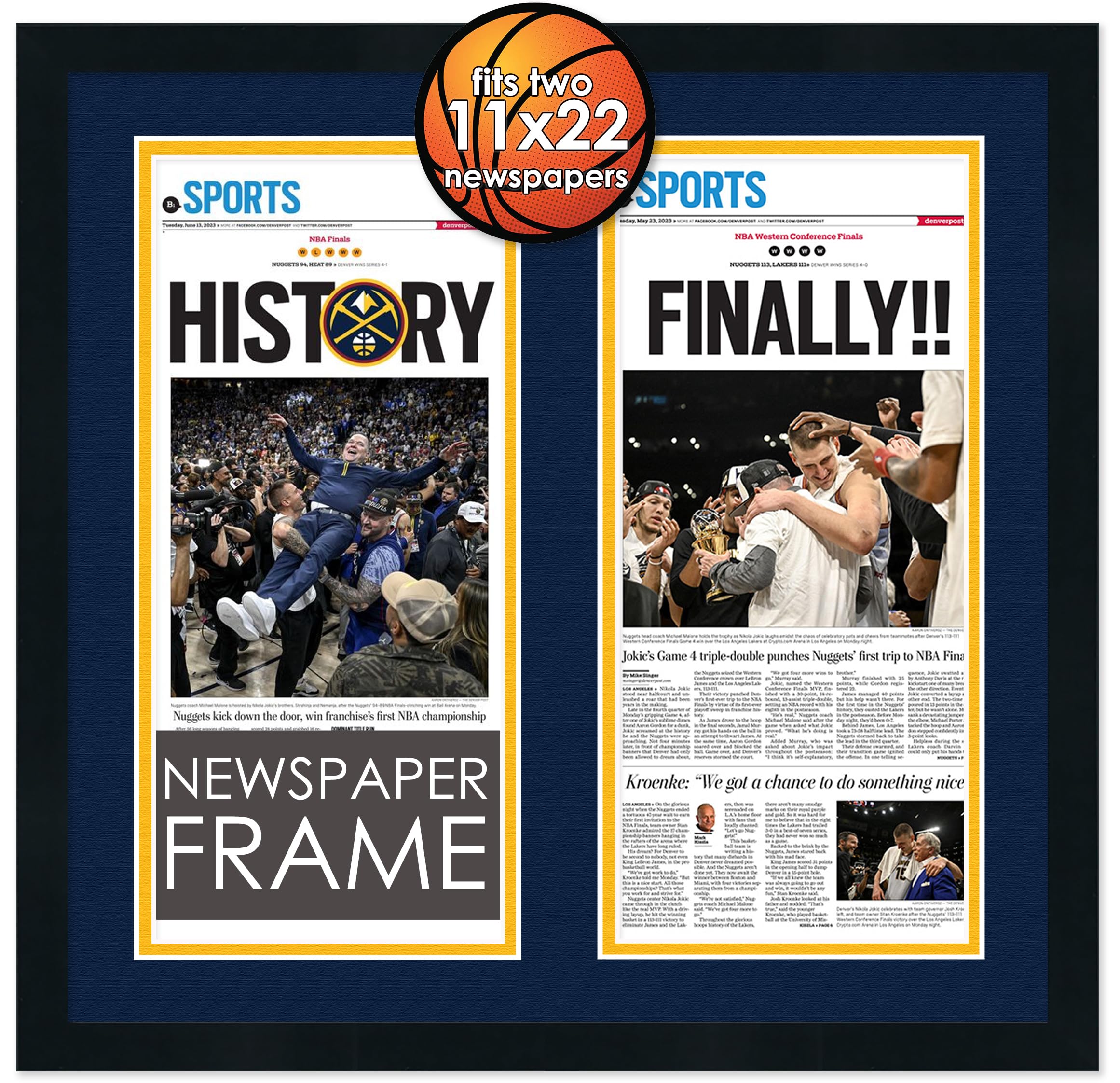 Amazon.com: 11x22 Frame for Two Newspapers (Black) | Acid Free Midnight ...
