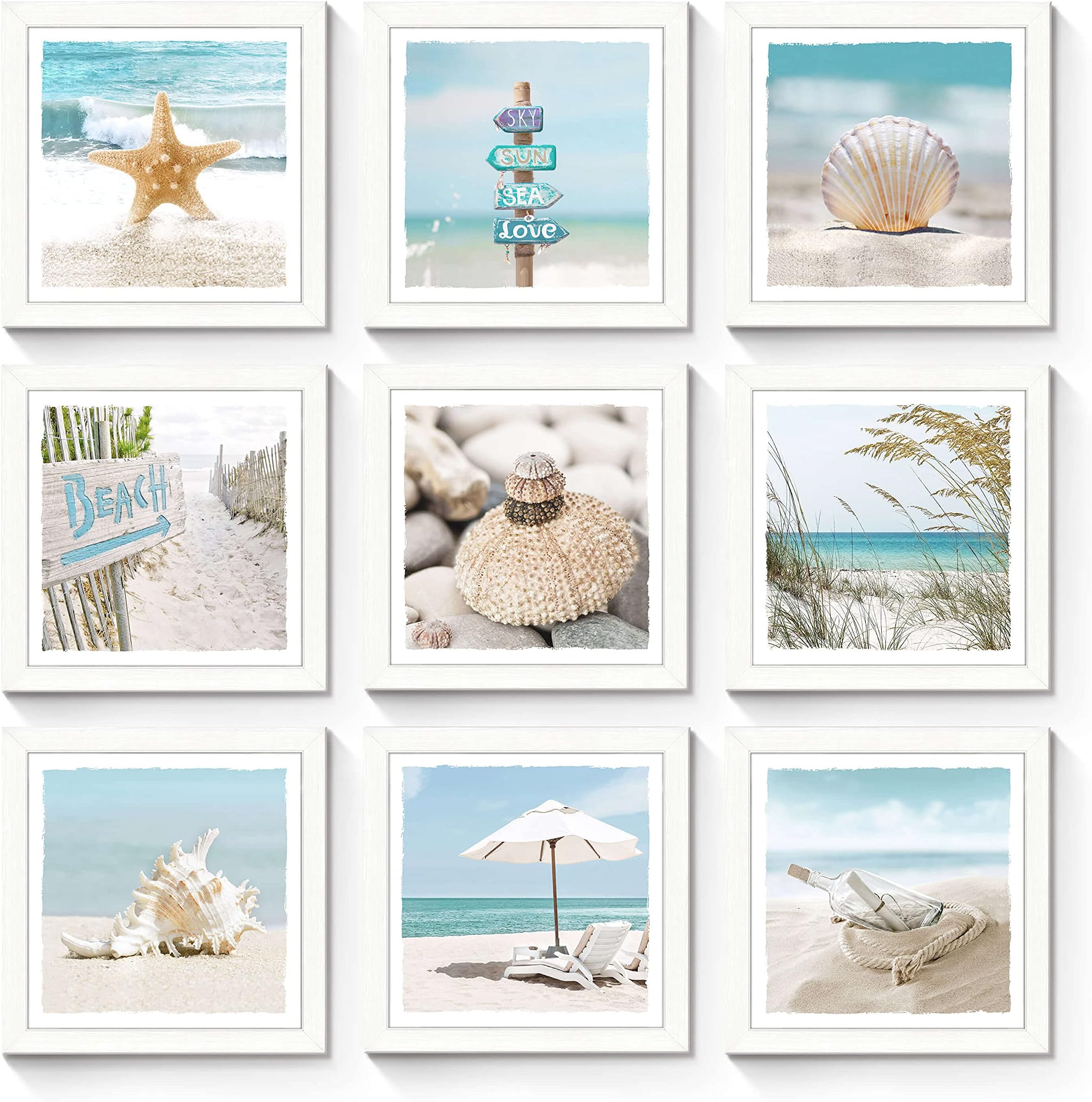 Amazon.com: Hardy Gallery Wall Art: 4pc Beach Sunset Painting, Seascape ...