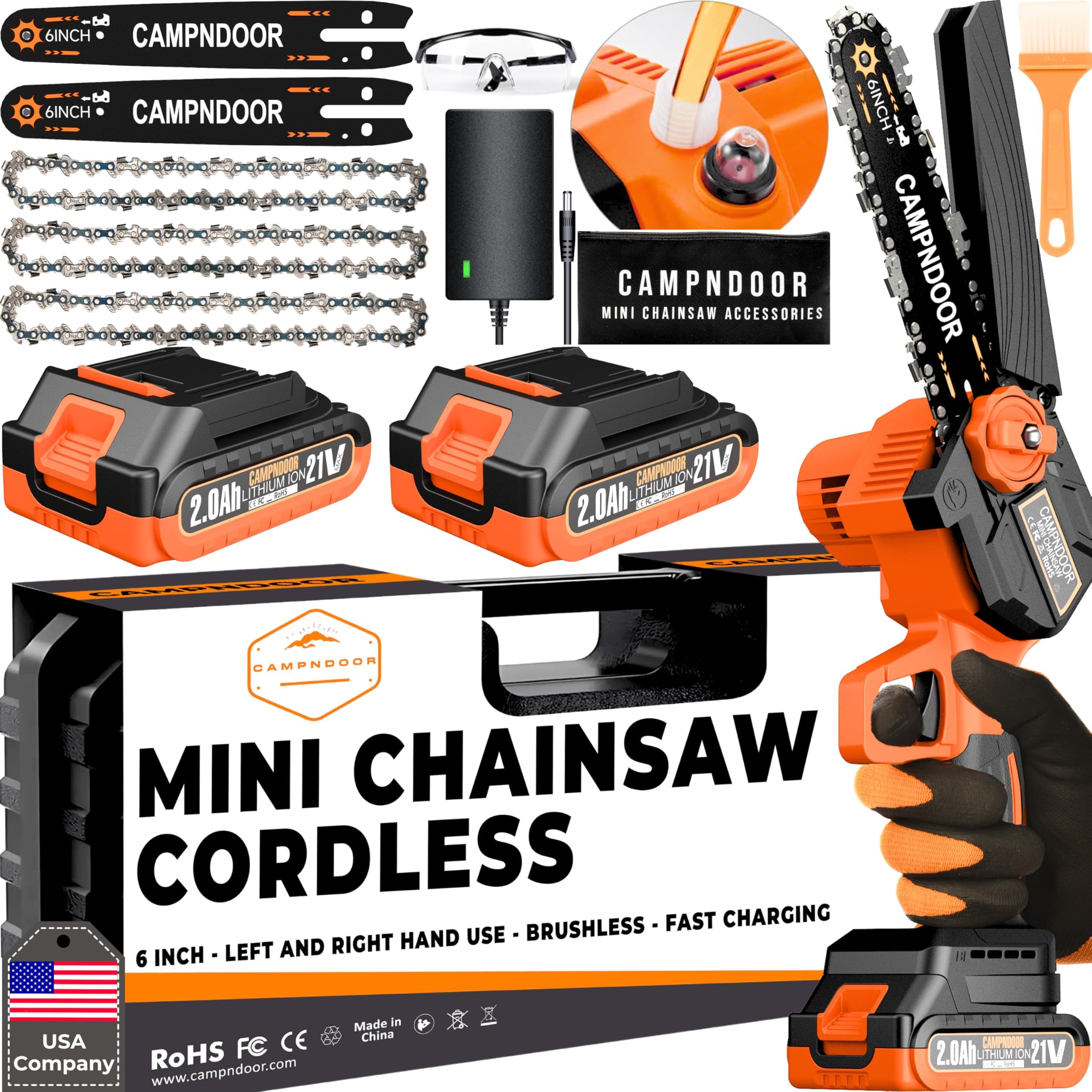 Amazon.com: 8 Inch Electric Chainsaw Cordless With Auto Oiler, Seniors ...