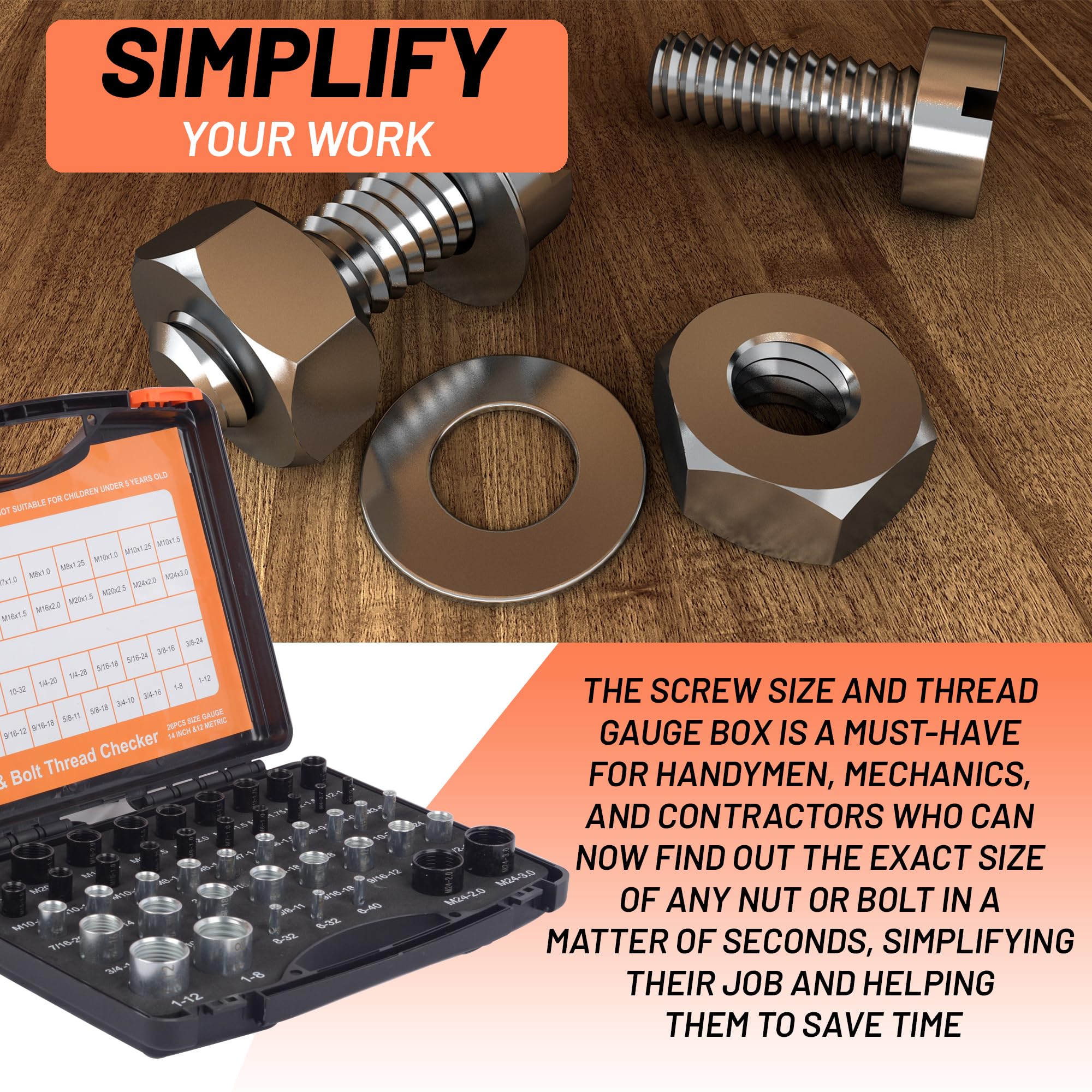 Snapklik.com : Stalye Nut And Bolt Thread Checker Practical Thread ...