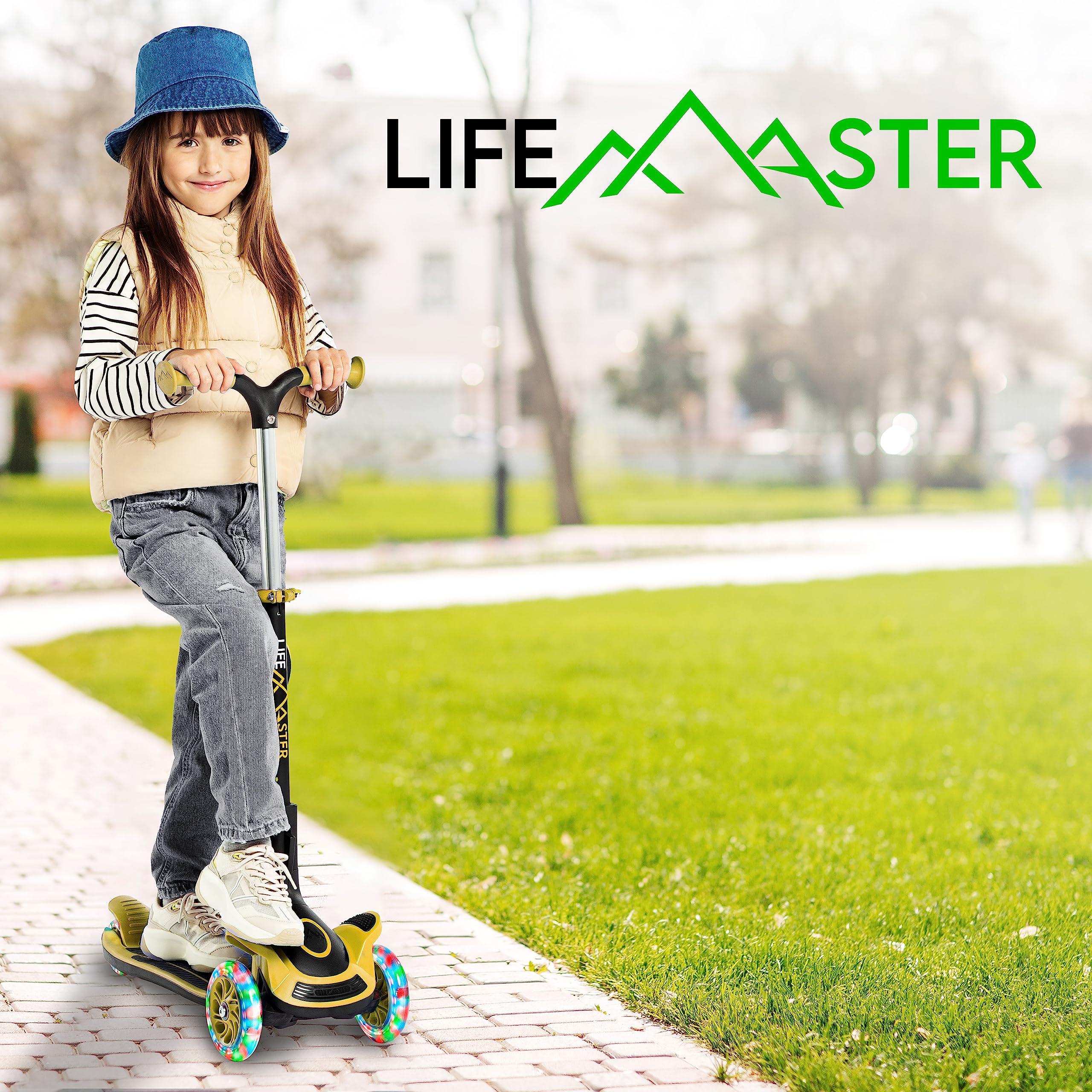 Kids Scooter – Foldable Seat – LED Wheel Lights Illuminate When Rolling ...