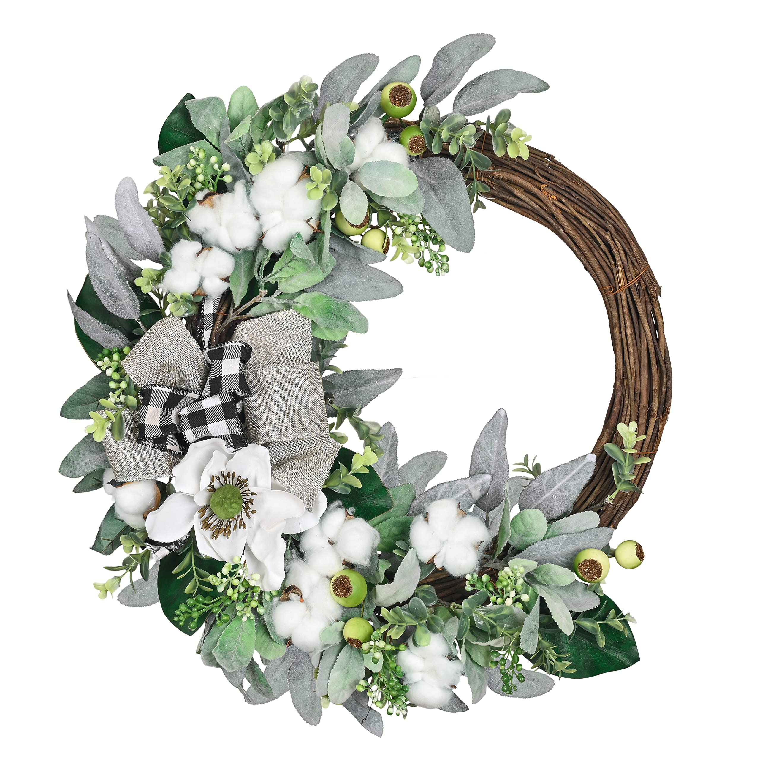 Valery Madelyn 24 Inch Farmhouse Spring Summer Wreath for Front Door ...