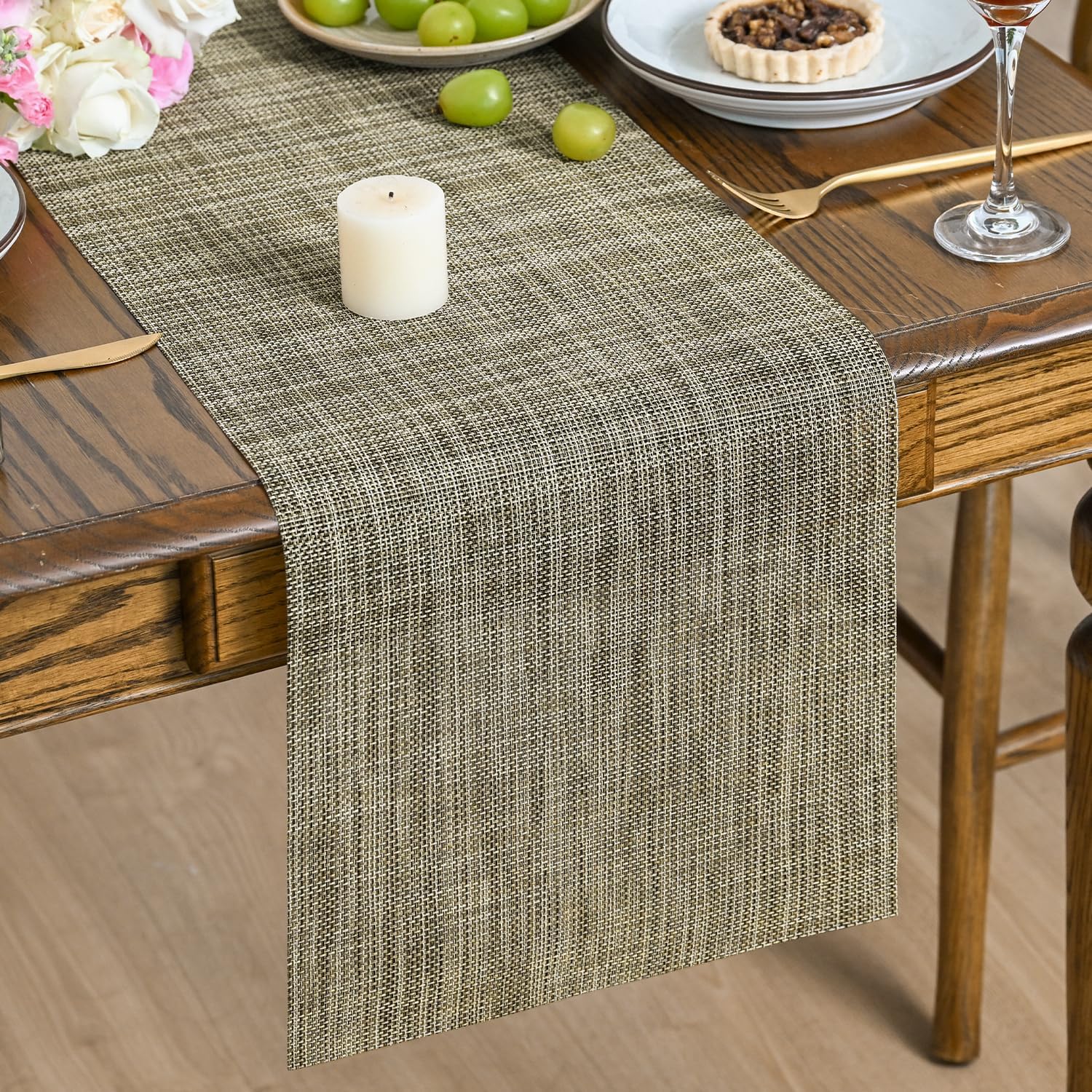 Amazon.com: Artoid Mode Vinyl Table Runners, 12x36 Inch Wipeable Woven ...