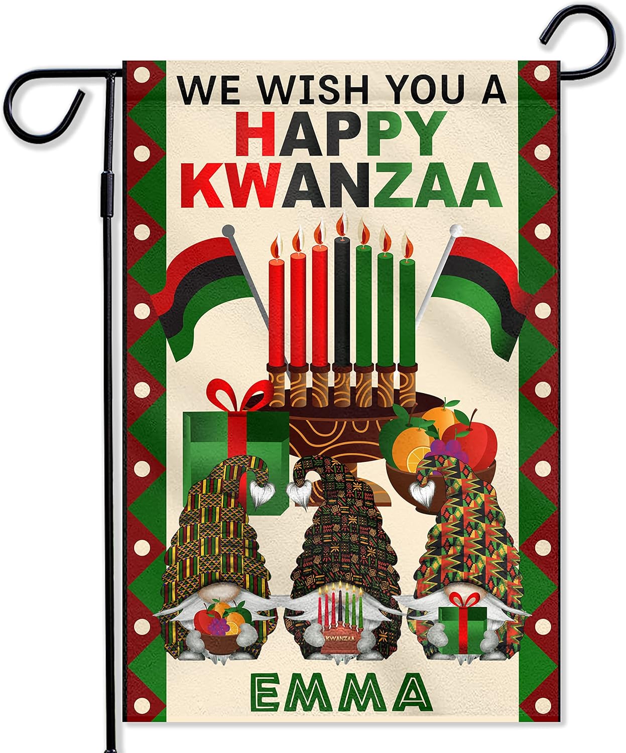 Amazon.com : Prezzy Personalized We Wish You a Happy Kwanzaa Garden ...