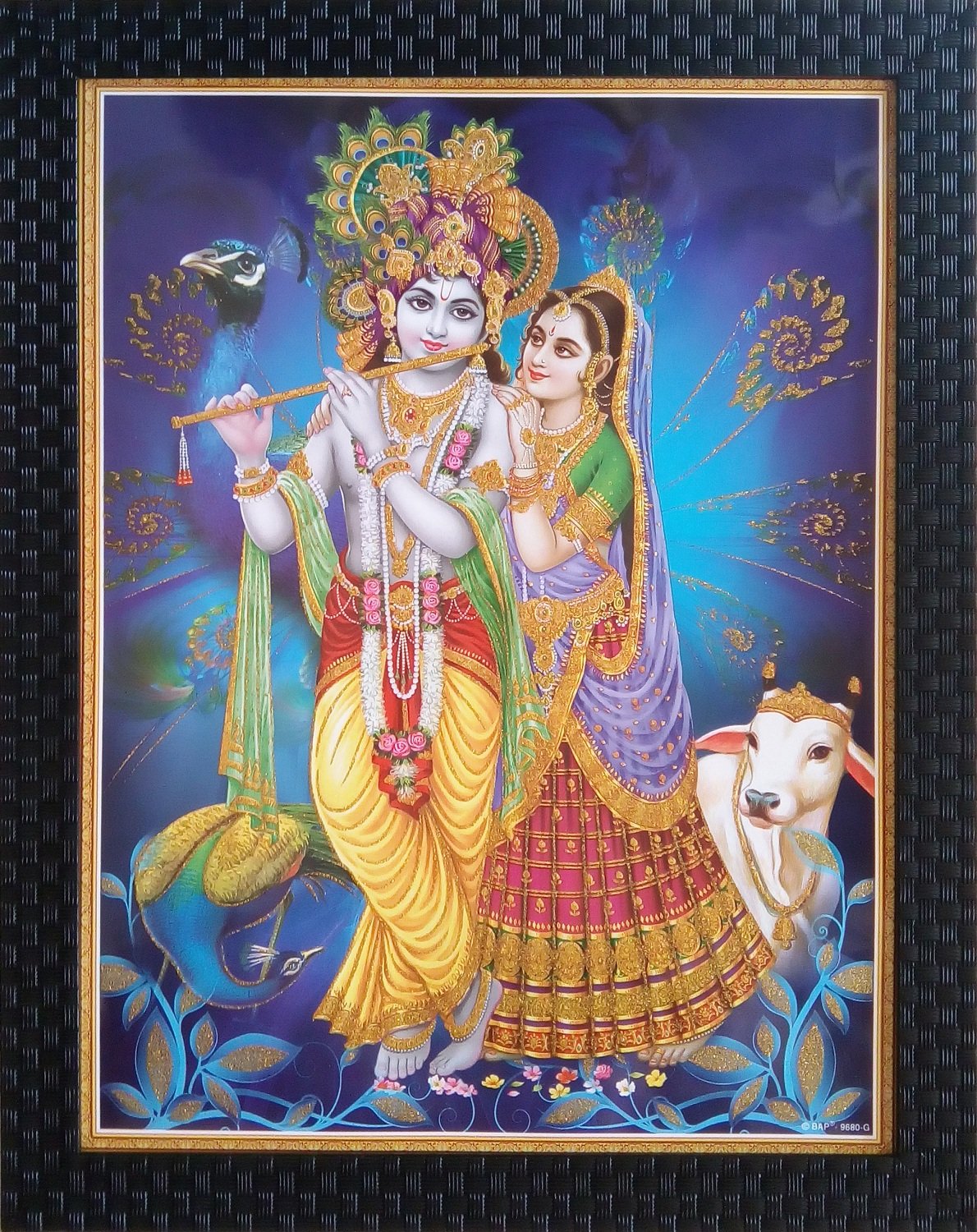 Shree Handicraft Religious Radha Krishna Painting With Frame Lord ...