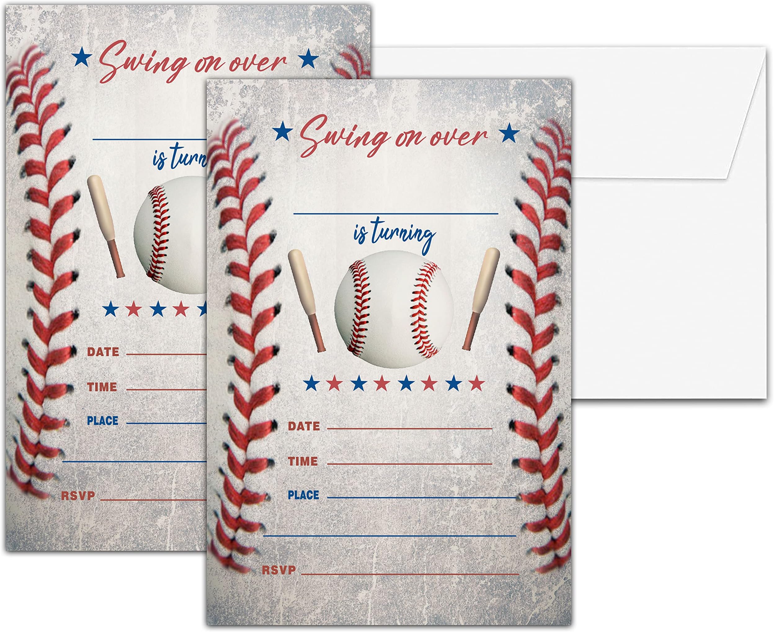 Amazon.com : Chuxvon Birthday Party Invitations, Baseball Birthday ...