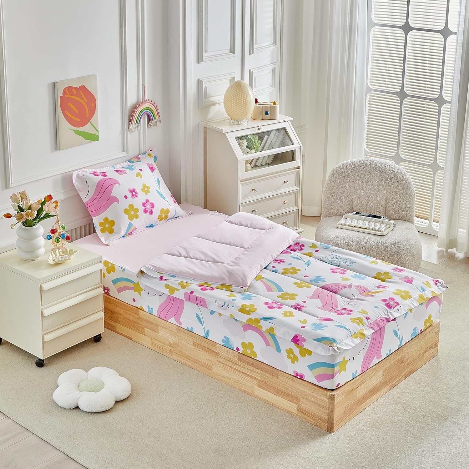 Amazon.com: Kids Comforter Set with Zipper - 2 Pieces Twin Size Zipper ...