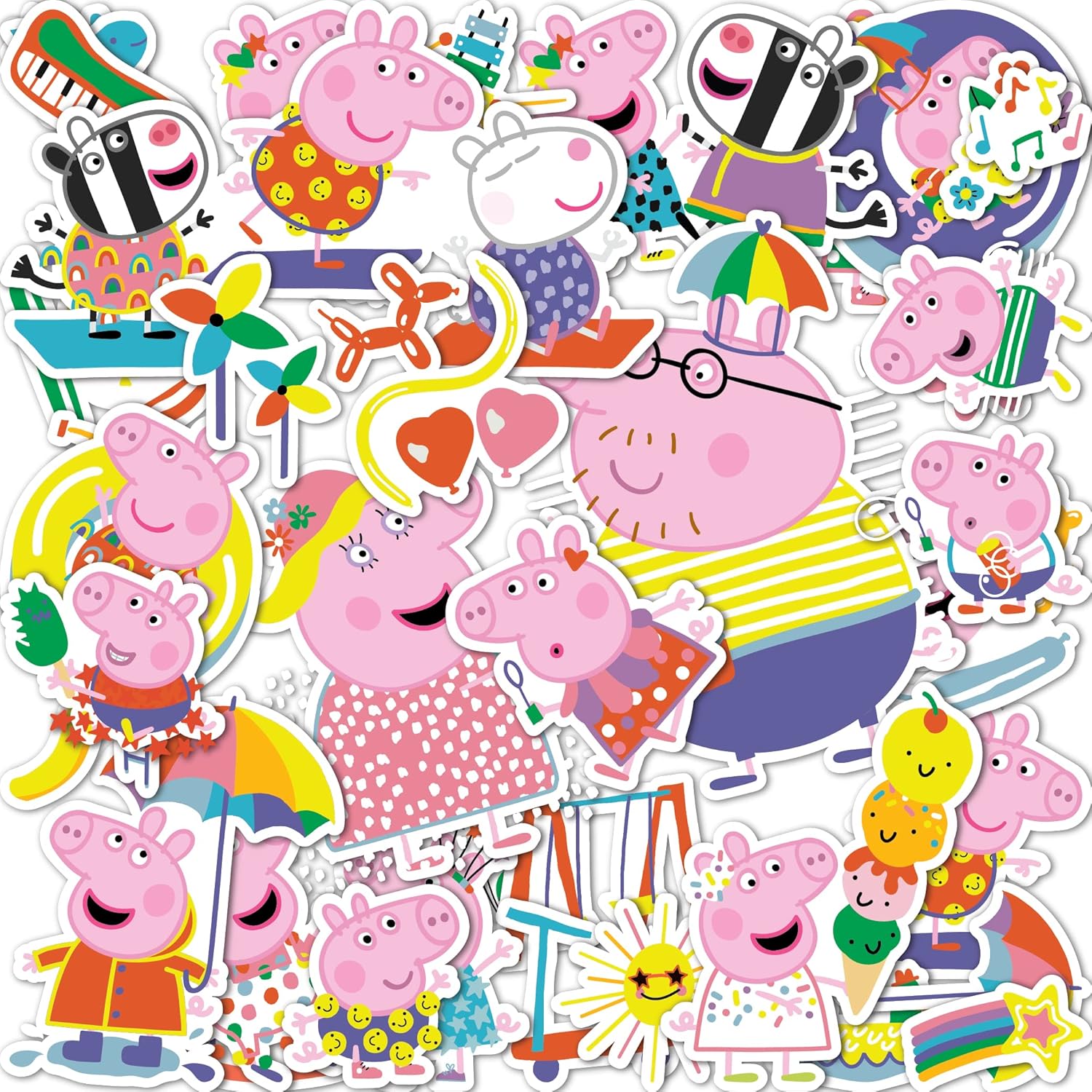 Amazon.com: Peppa Pig Sticker - 40 Stickers Vinyl Decal Laptop Water ...