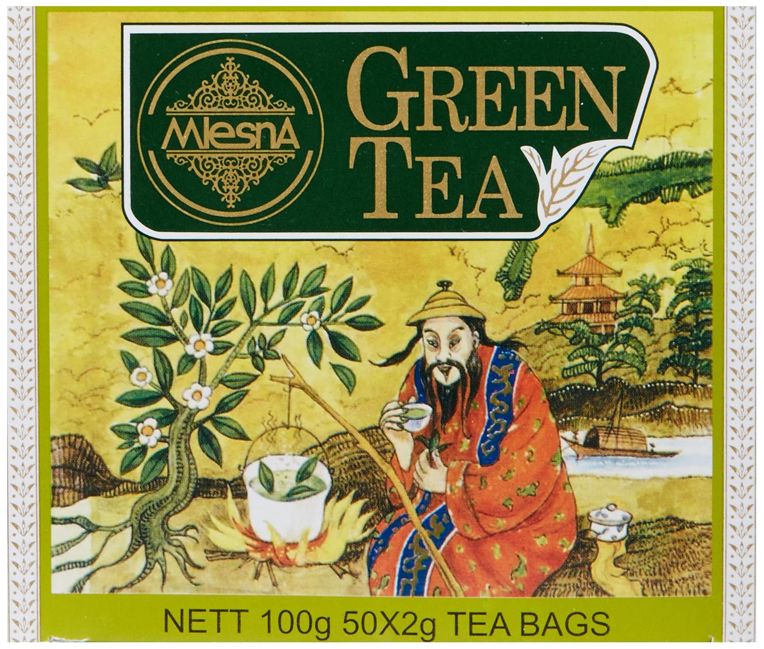 Mlesna Chinese Green Tea (50 x 2g) Tea Bag Cartons : Amazon.in: Grocery ...