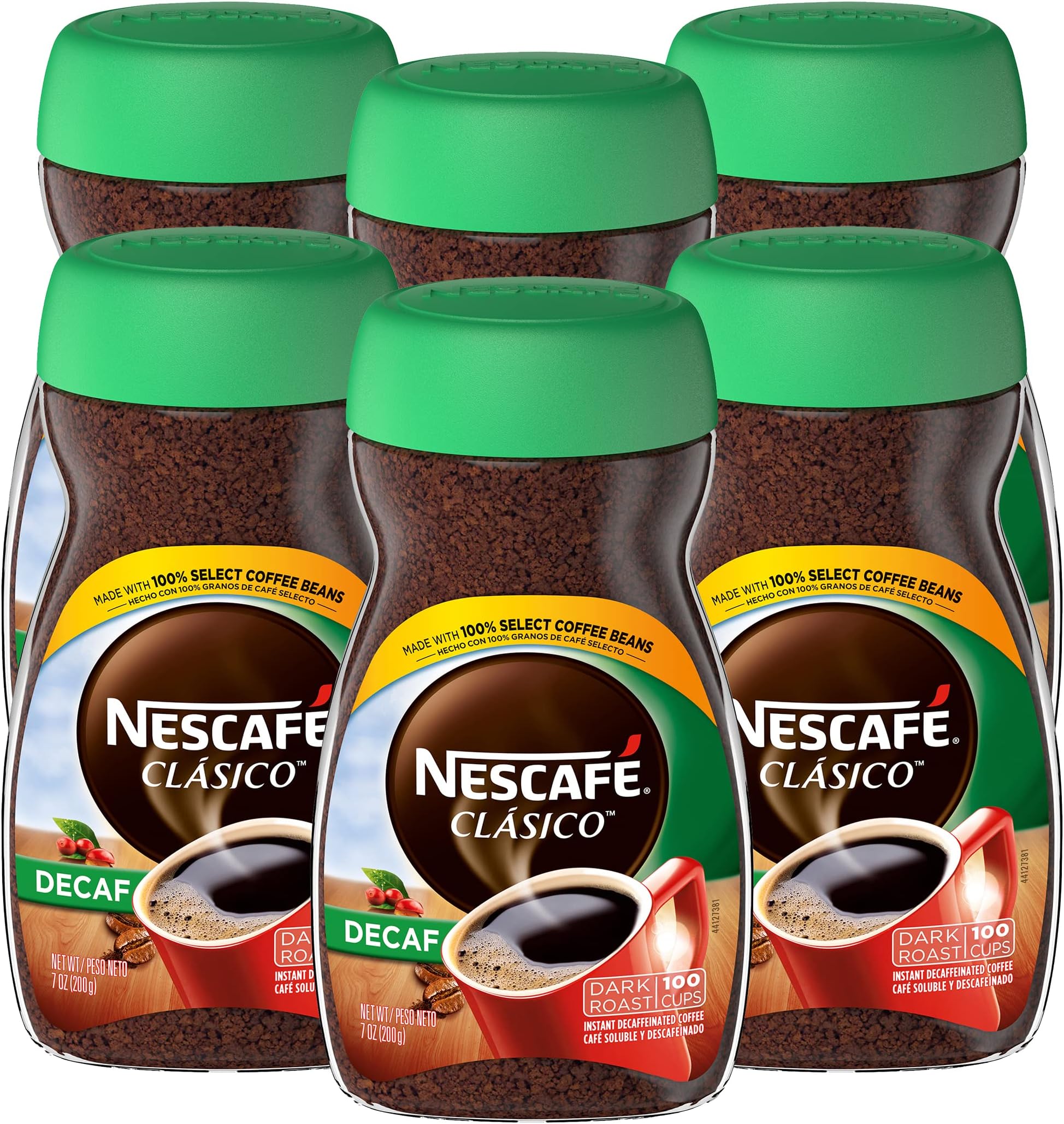 Amazon.com : PACK OF 6 - NESCAFE CLASICO Decaf Instant Coffee 7 oz. Jar ...