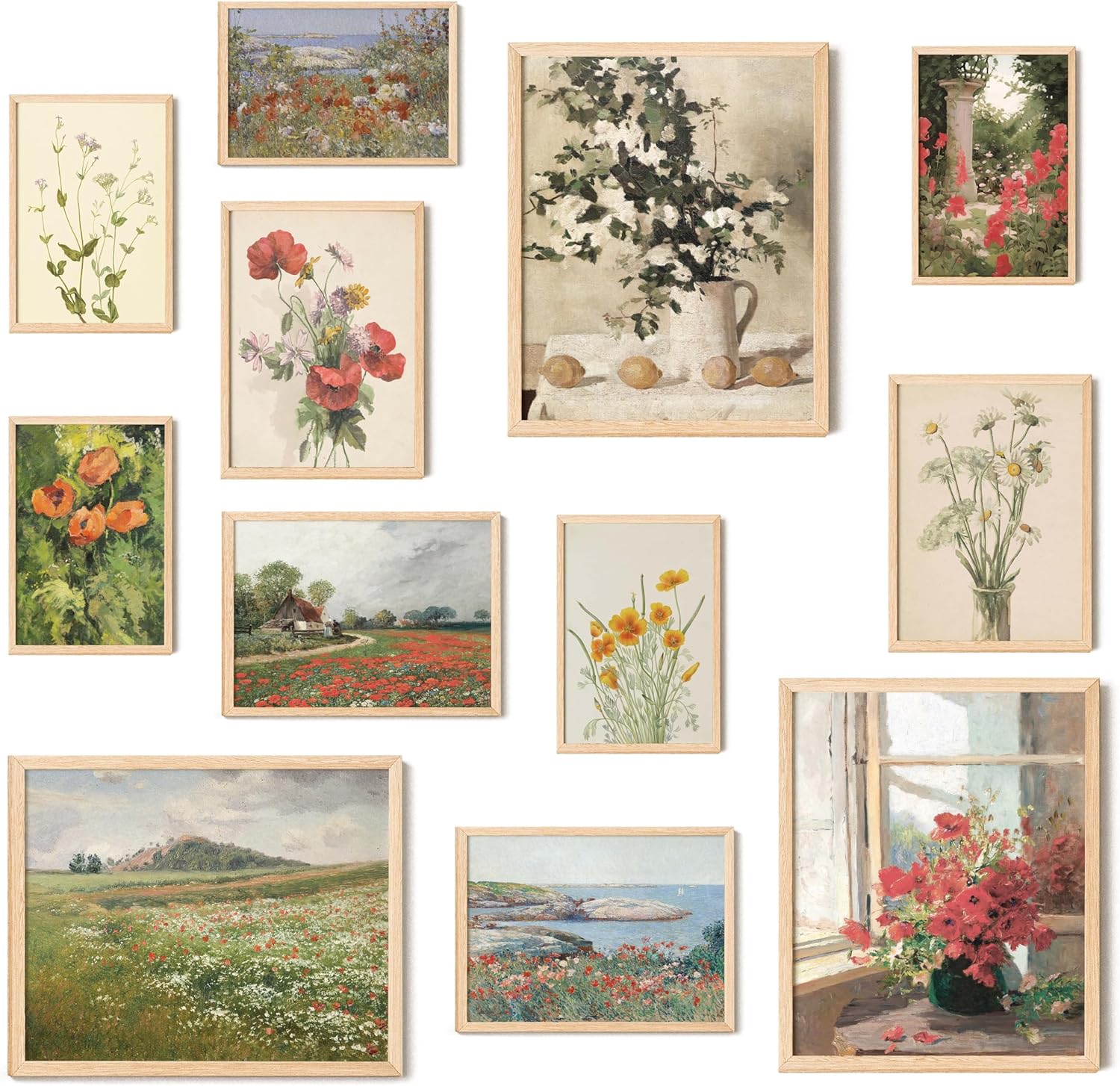 Amazon.com: 97 Decor Floral Wall Art - Vintage Floral Prints for Wall ...
