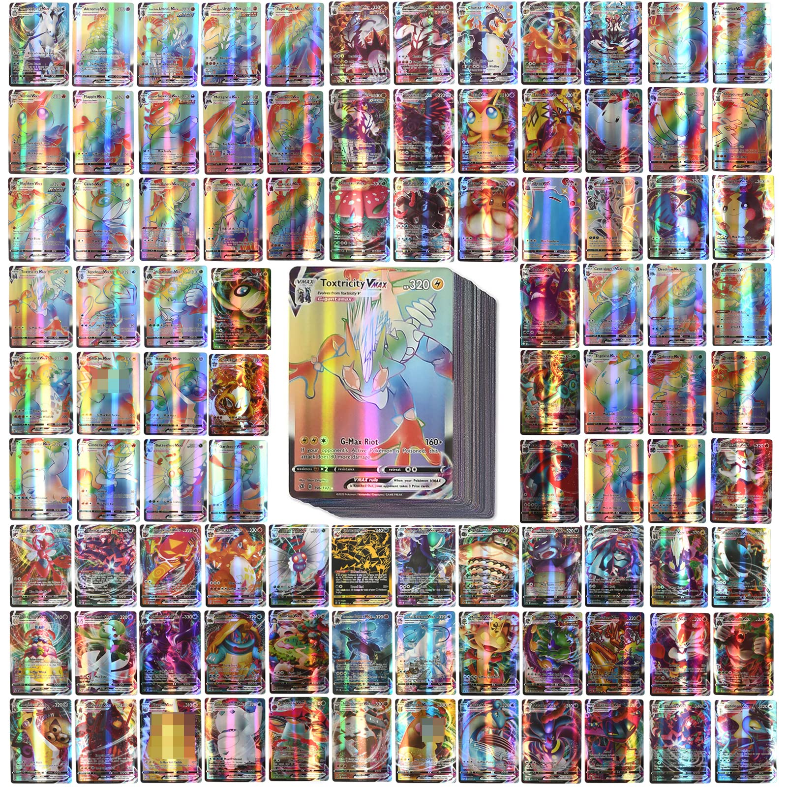 Buy 100 Pcs Vmax Cards for Poke Trading, Vmax Cards Packs, Vmax Deck ...