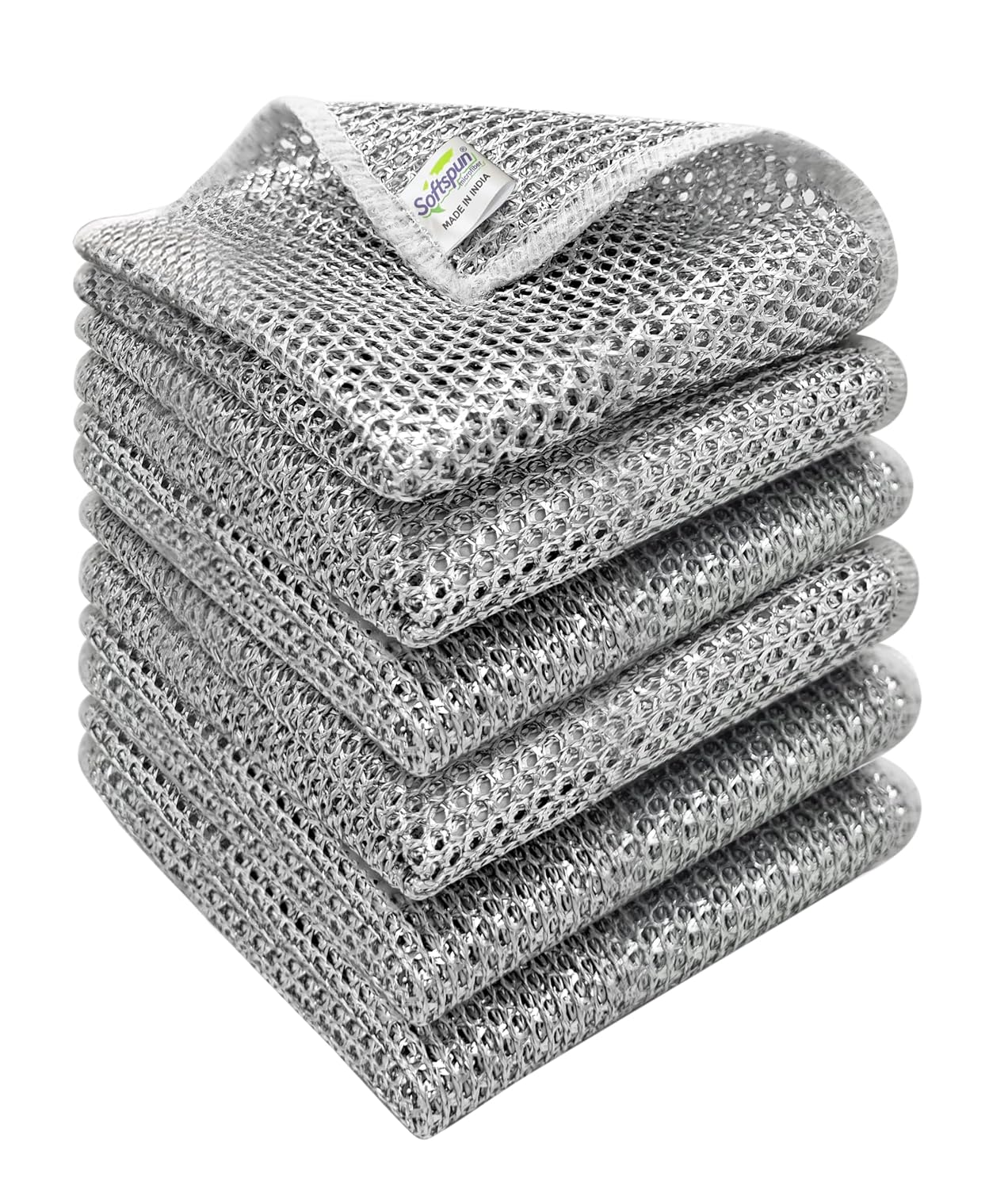 Softspun Stainless Steel Mesh Wire Multipurpose Rags | for Wet & Dry ...