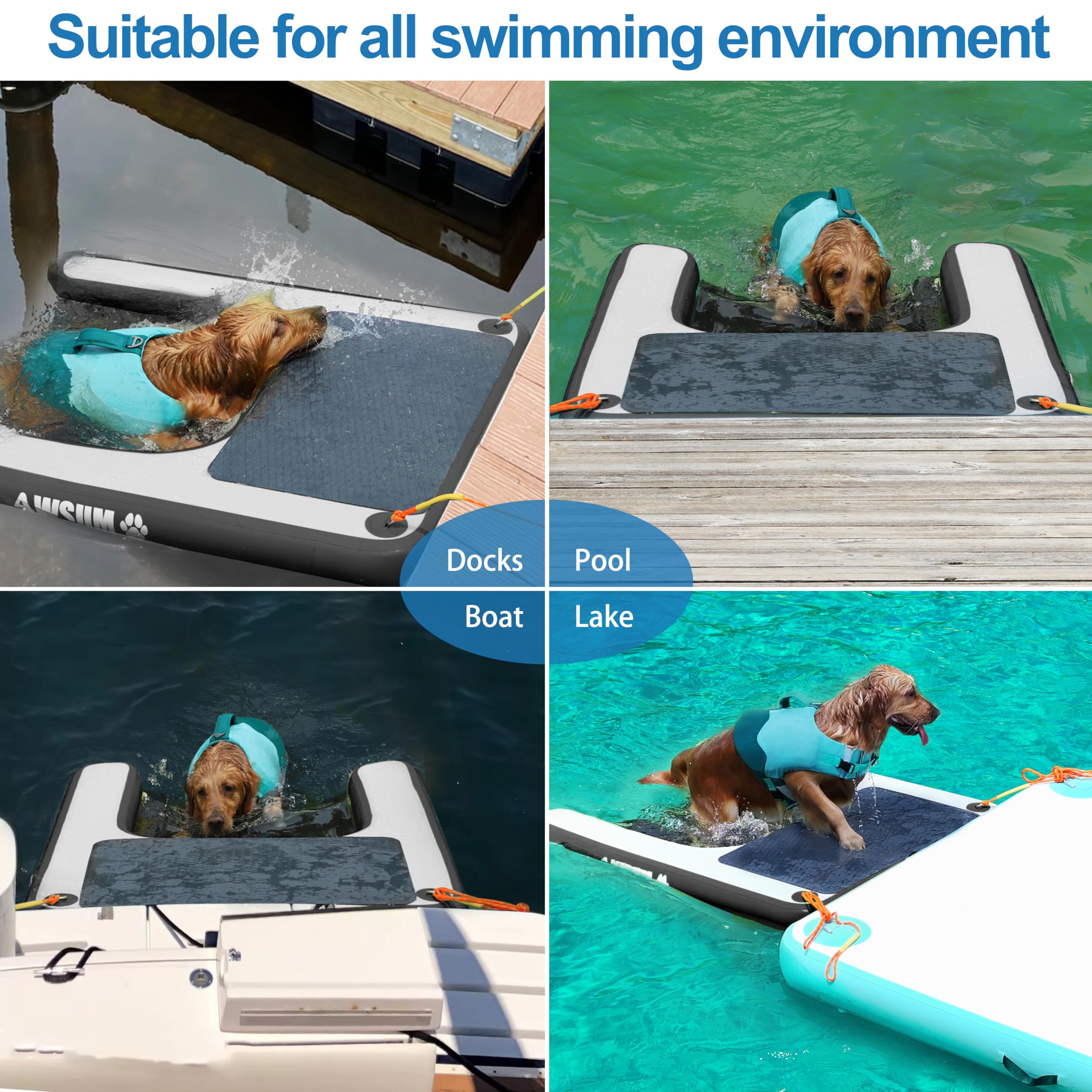 Snapklik.com : Inflatable Dog Water Ramp Float Floating Boat Ramps For ...