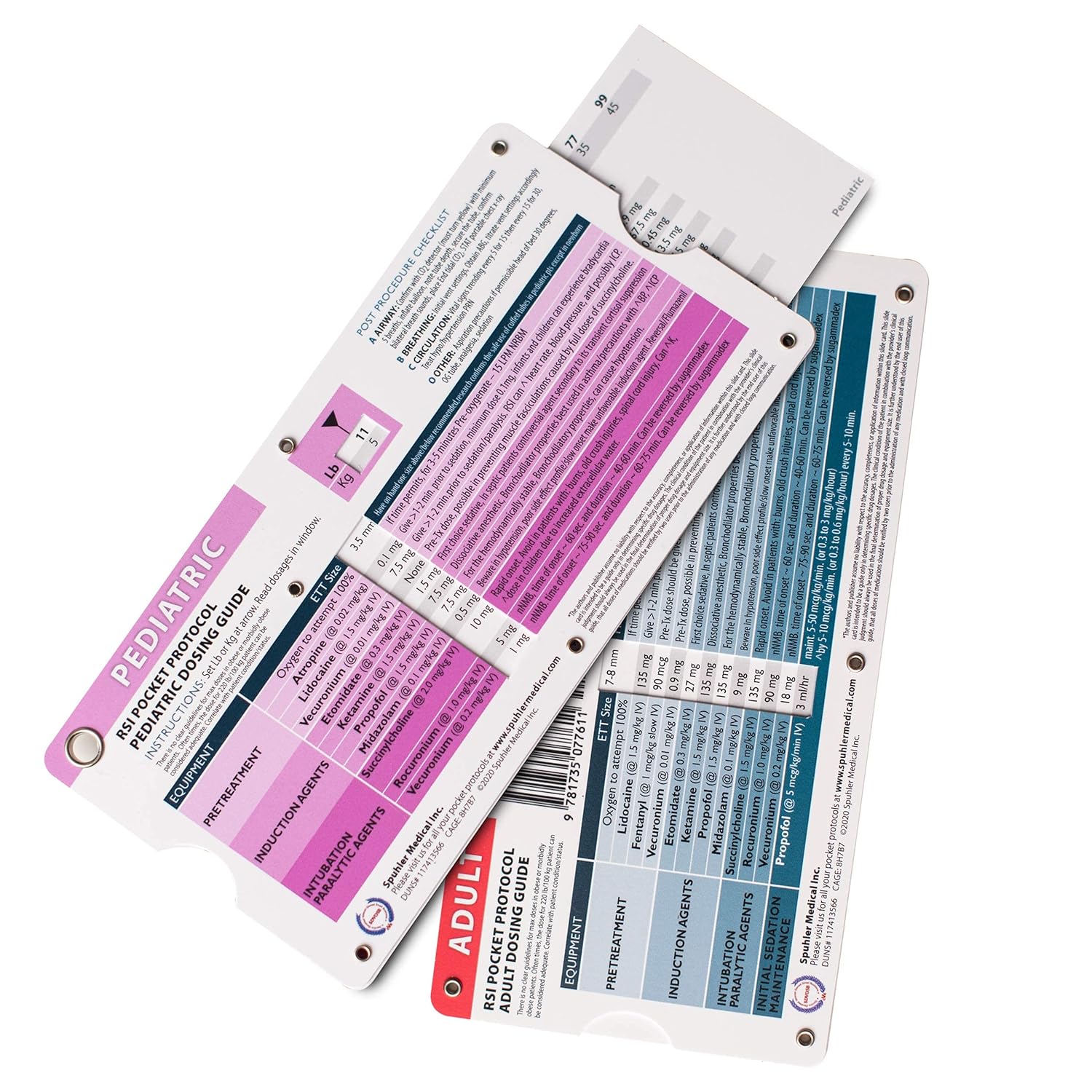 RSI Pocket Protocol —Intubation Pocket Reference Card (Double Sided ...