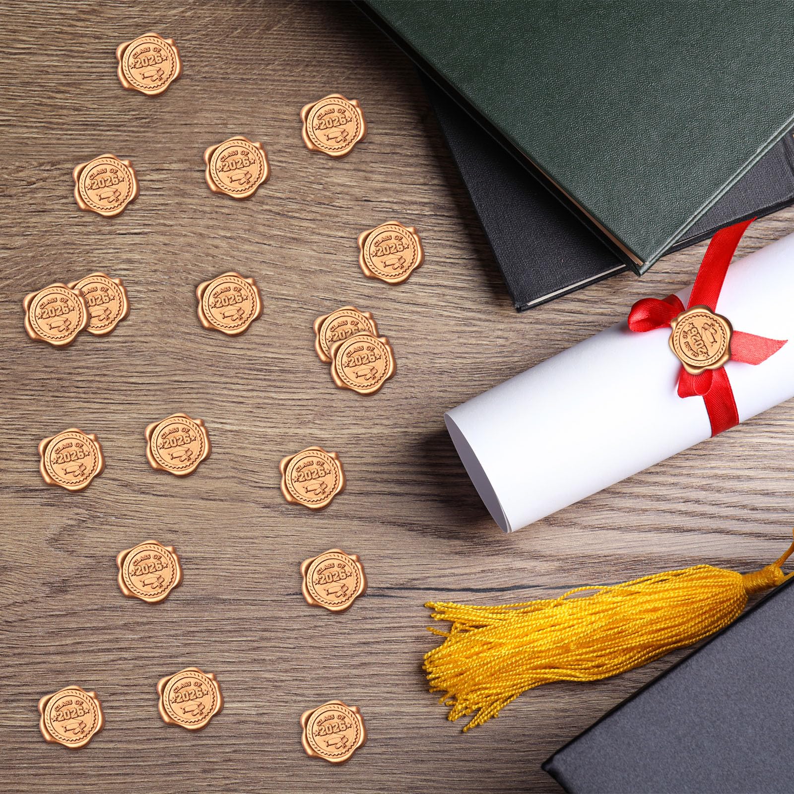 Snapklik.com : 50 Pcs Class Of 2026 Graduation Wax Seal Stickers Gold ...