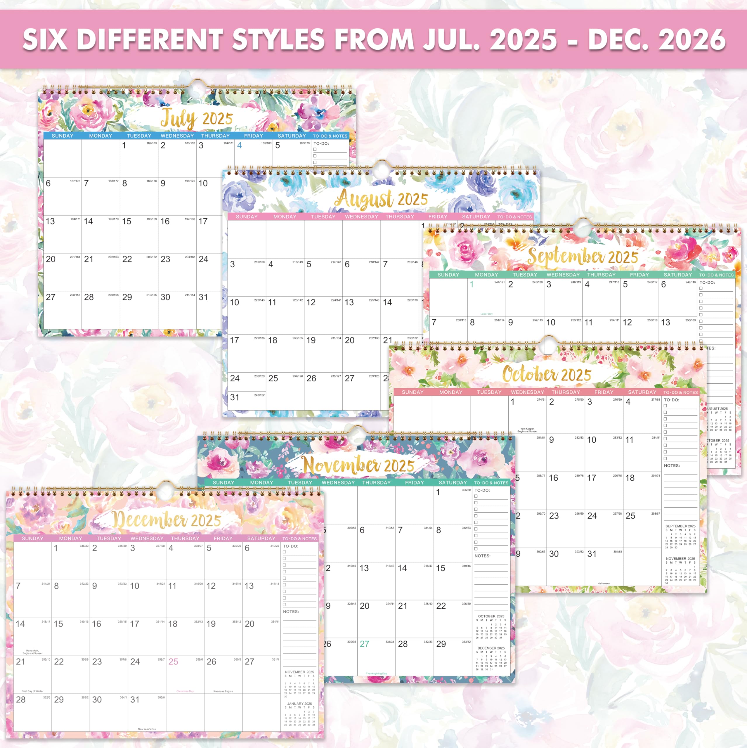 2026 Desk Calendar 2025-2026 Calendar - Wall Calendar 2026, 18 Month To ...