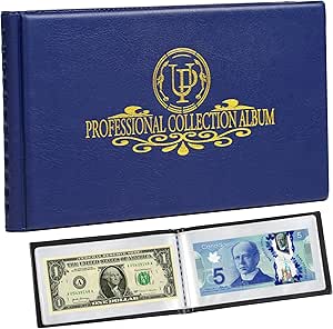 40 Pocket Banknote & Currency Collector Album - 20 Sheets Transparent ...