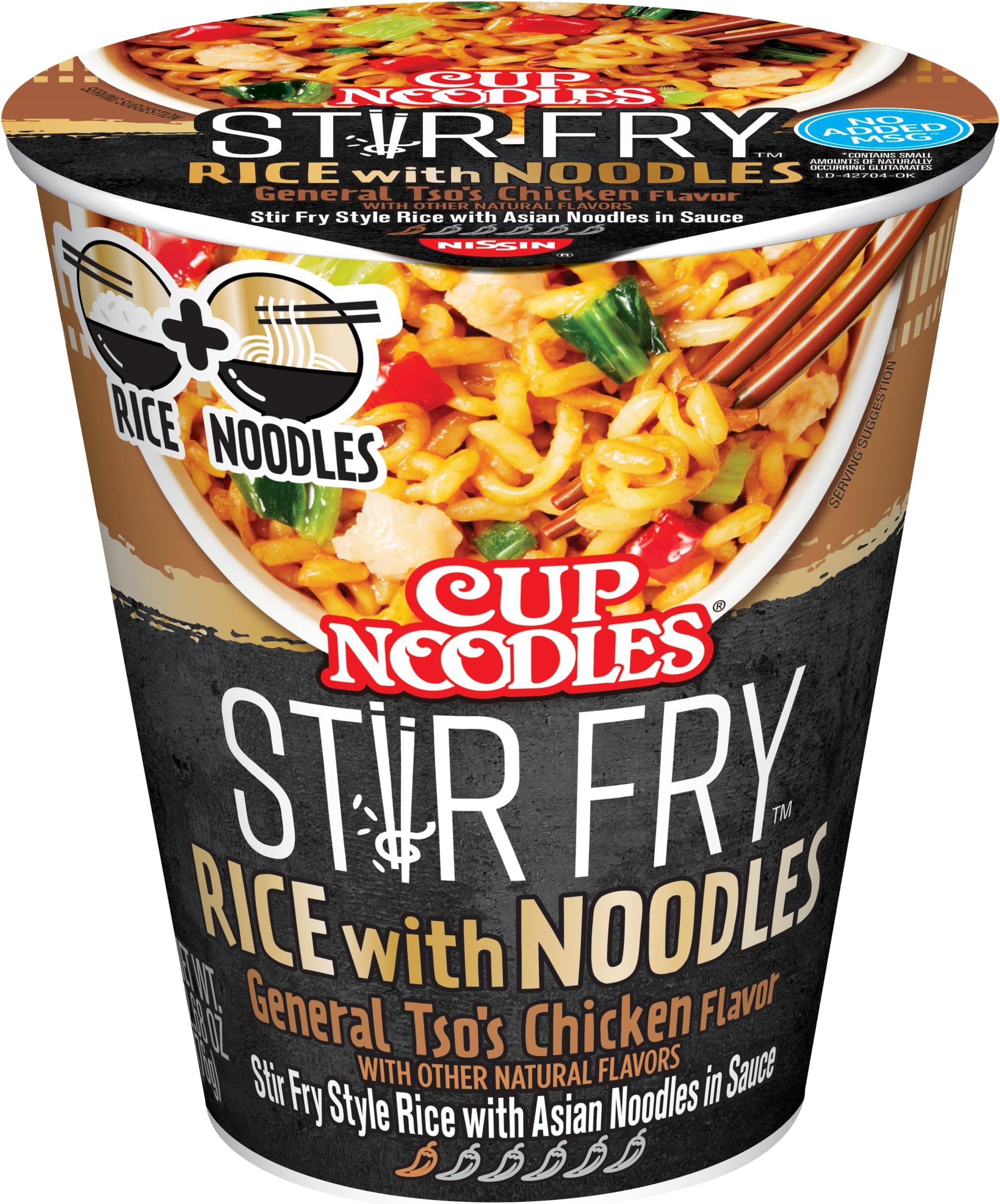 Amazon.com : Nissin Cup Noodles Stir Fry Rice with Noodles, General Tso ...