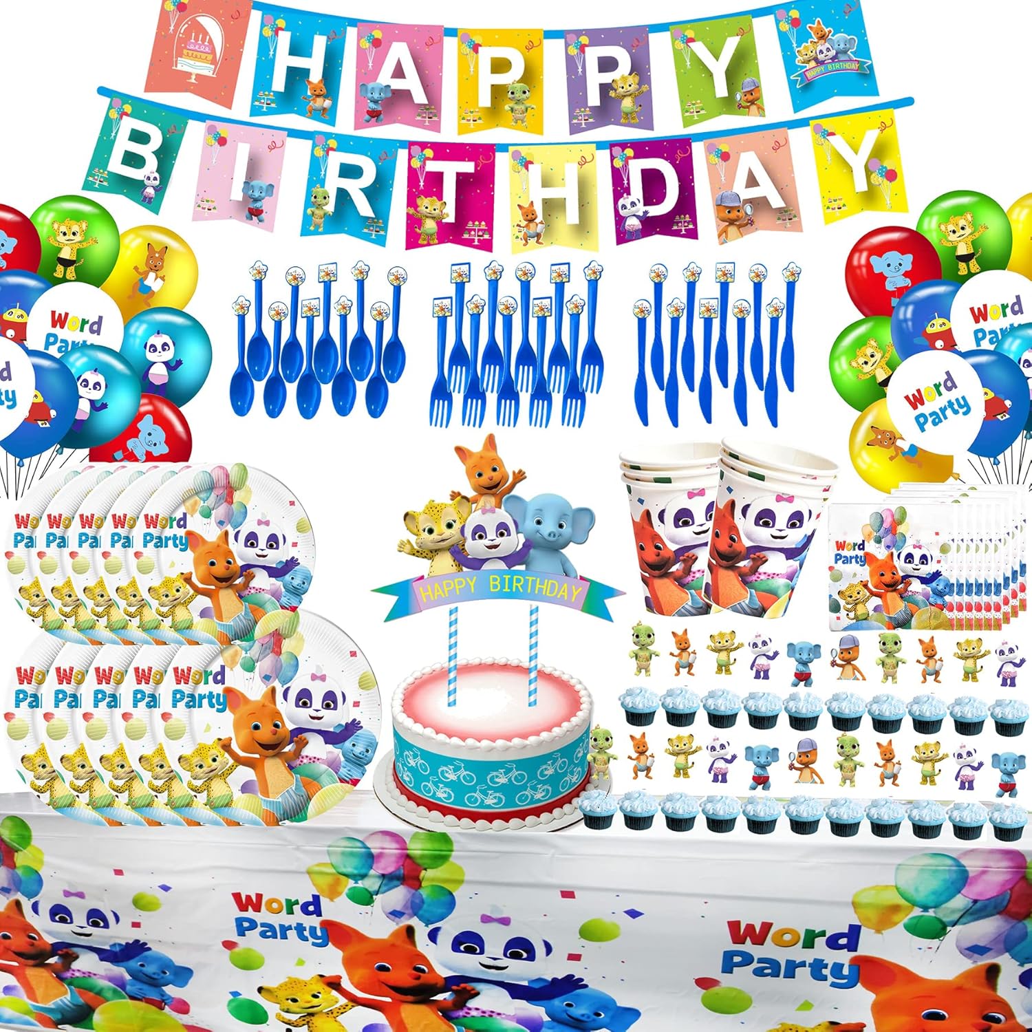 Word Party Birthday Party Supplies, Word Party Decorations for Kids ...