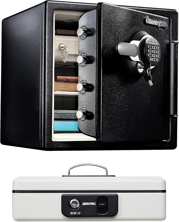 Amazon.co.jp: SENTRY (セントリー) 金庫 家庭用 UL規格 2時間 耐火 耐水 33.6L A4 テンキー＋鍵 ダブル ...