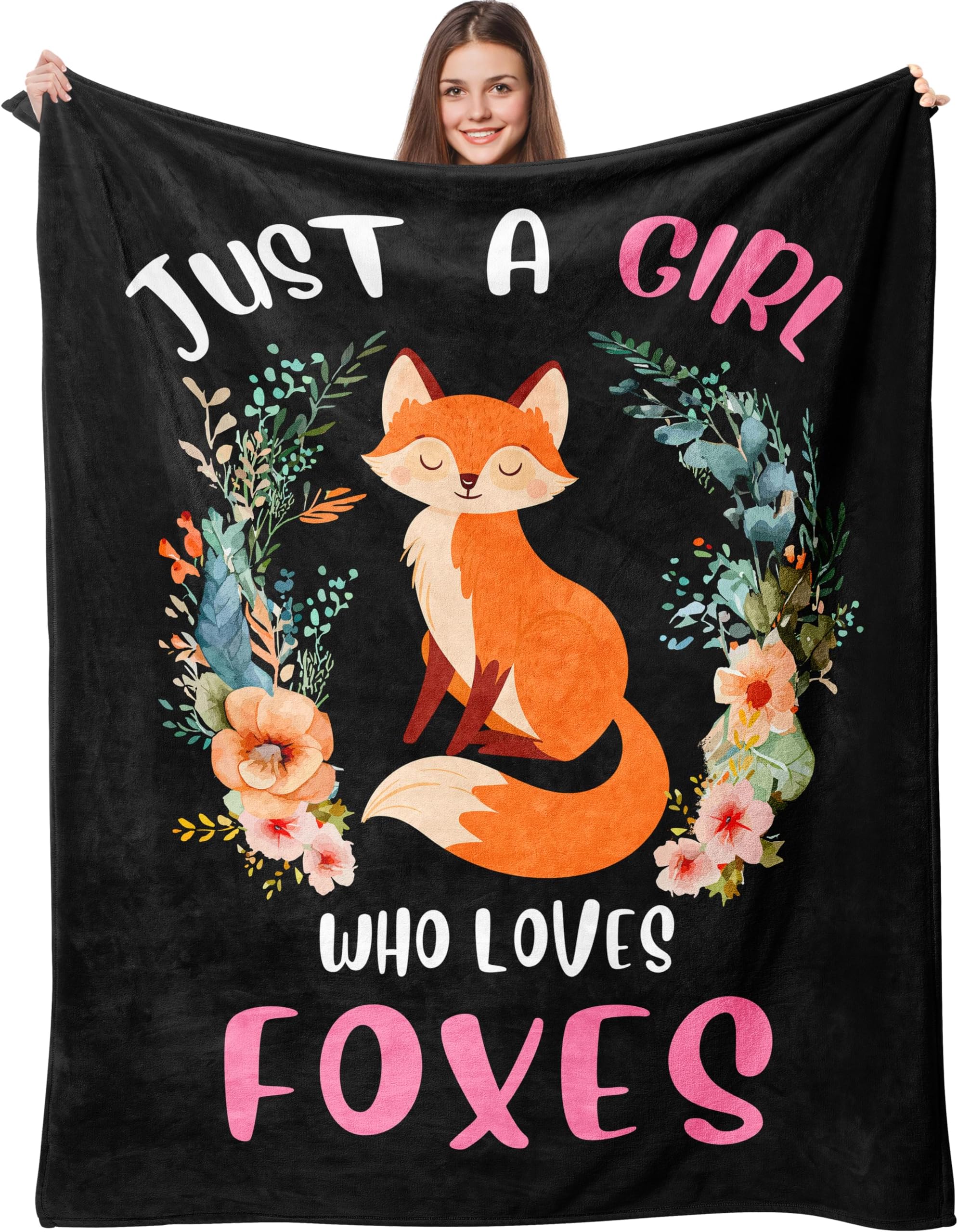 Amazon.com: Fox Throw Blanket, Just a Girl Who Loves Foxes Throw ...