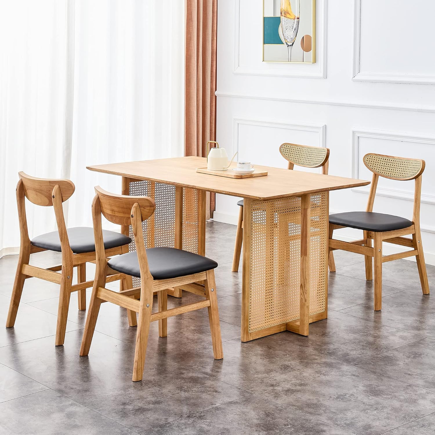 Amazon.com - Mid-Century Modern Dining Table Set for 4, 5 Pieces ...