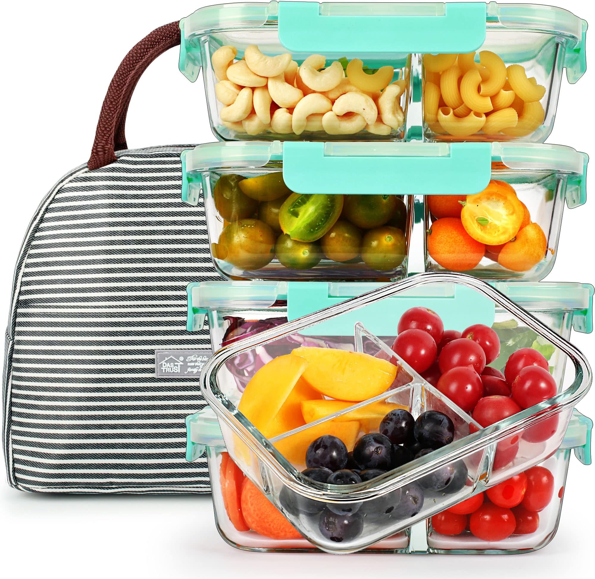 Amazon.com: 3 Pack 36oz Bento Box Glass Meal Prep Containers 3 ...