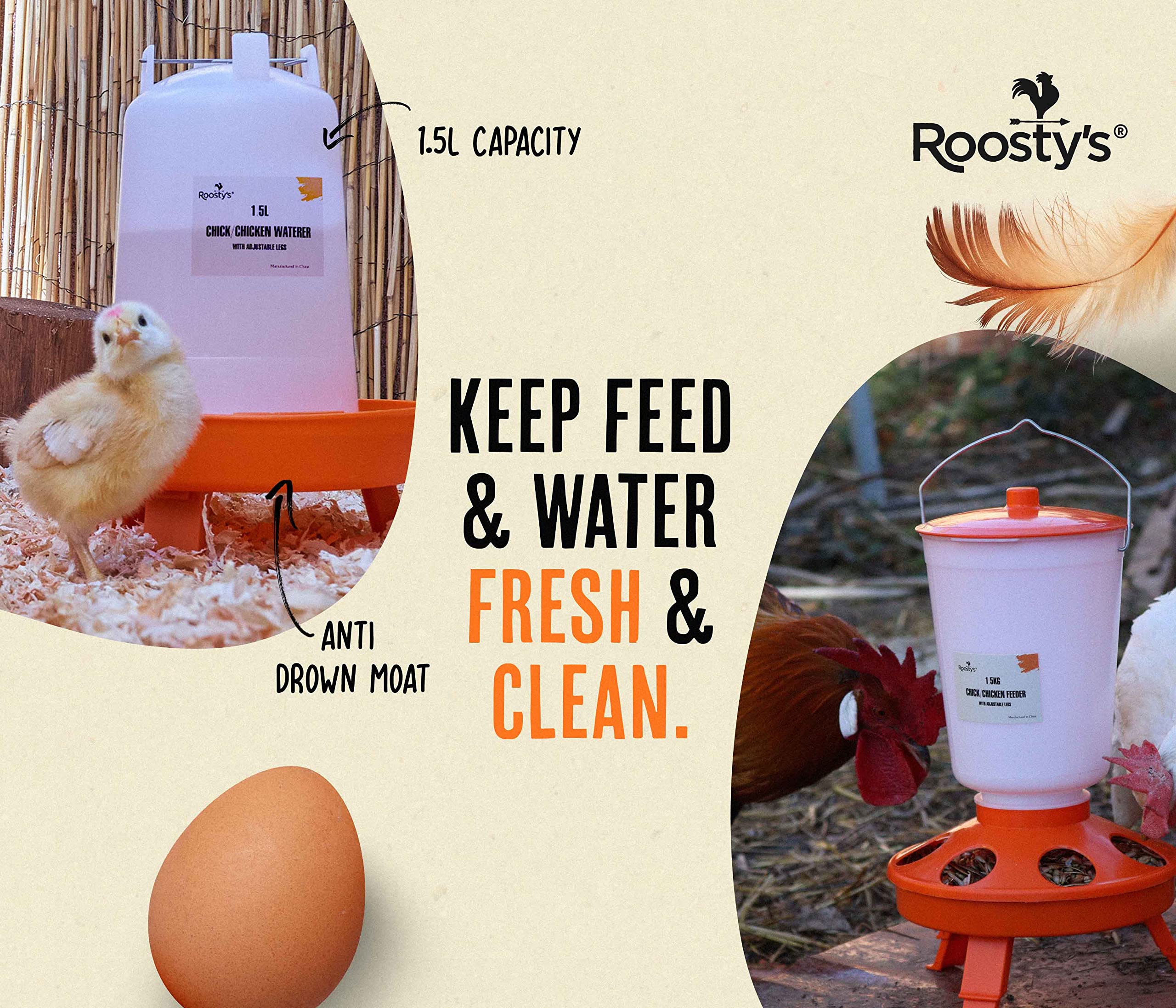 Snapklik.com : Roostys Top Fill Chicken Feeder And Waterer Set X2, Top ...
