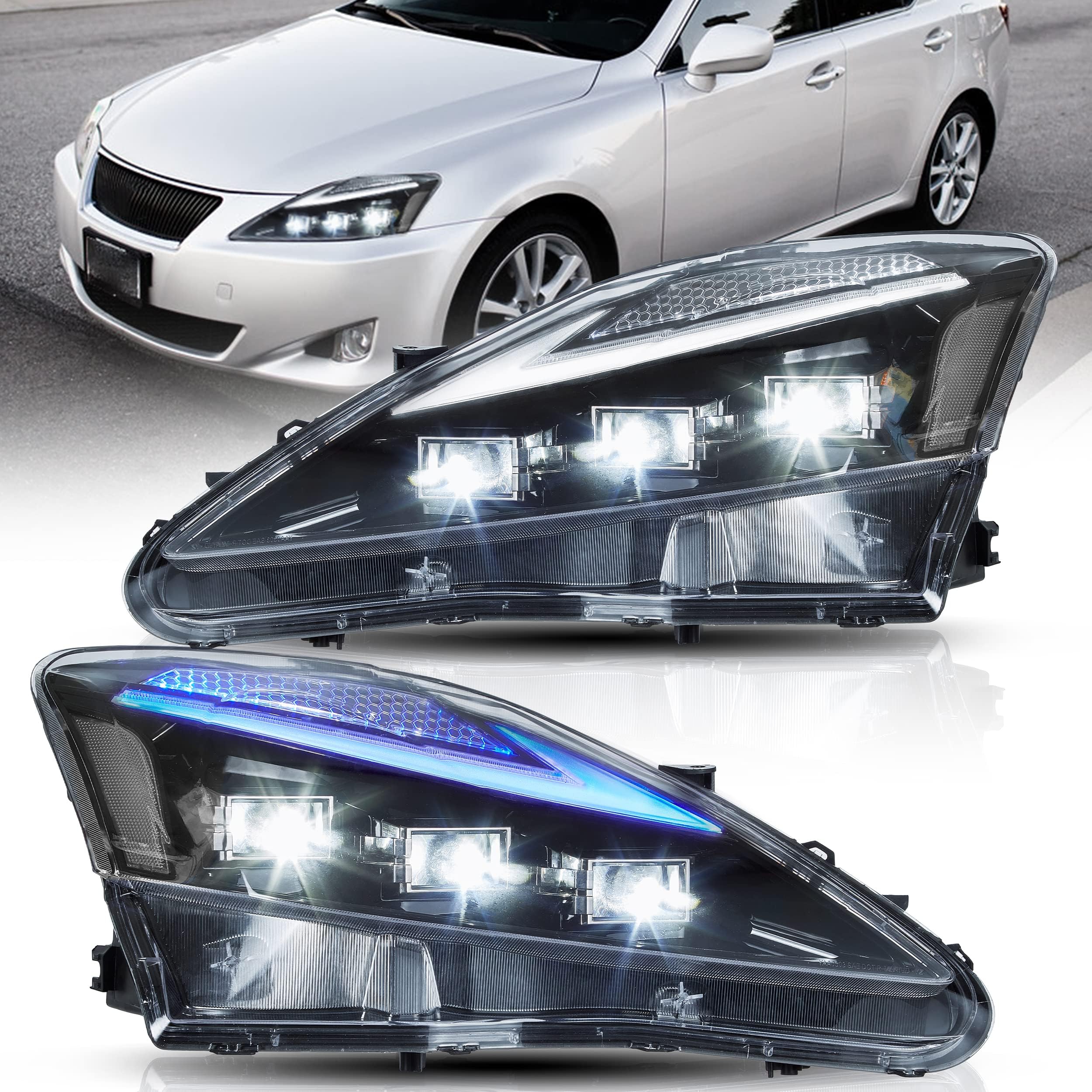 Amazon.com: VLAND Projector Headlights for [Lexus ES350 2010 2011 2012 ...