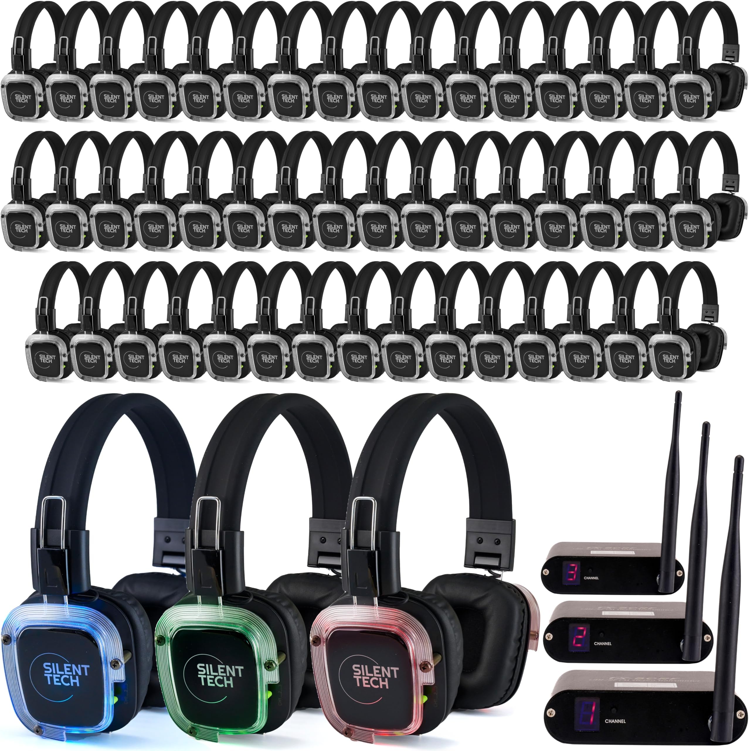 Amazon.com: Silent Tech Silent Disco in a Box – 50 LED Wireless ...