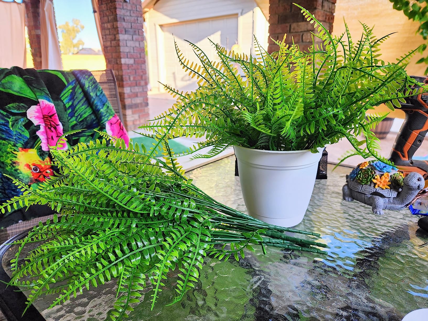 $2/mo - Finance 12 Bundles Artificial Boston Ferns for Outdoors Lush ...