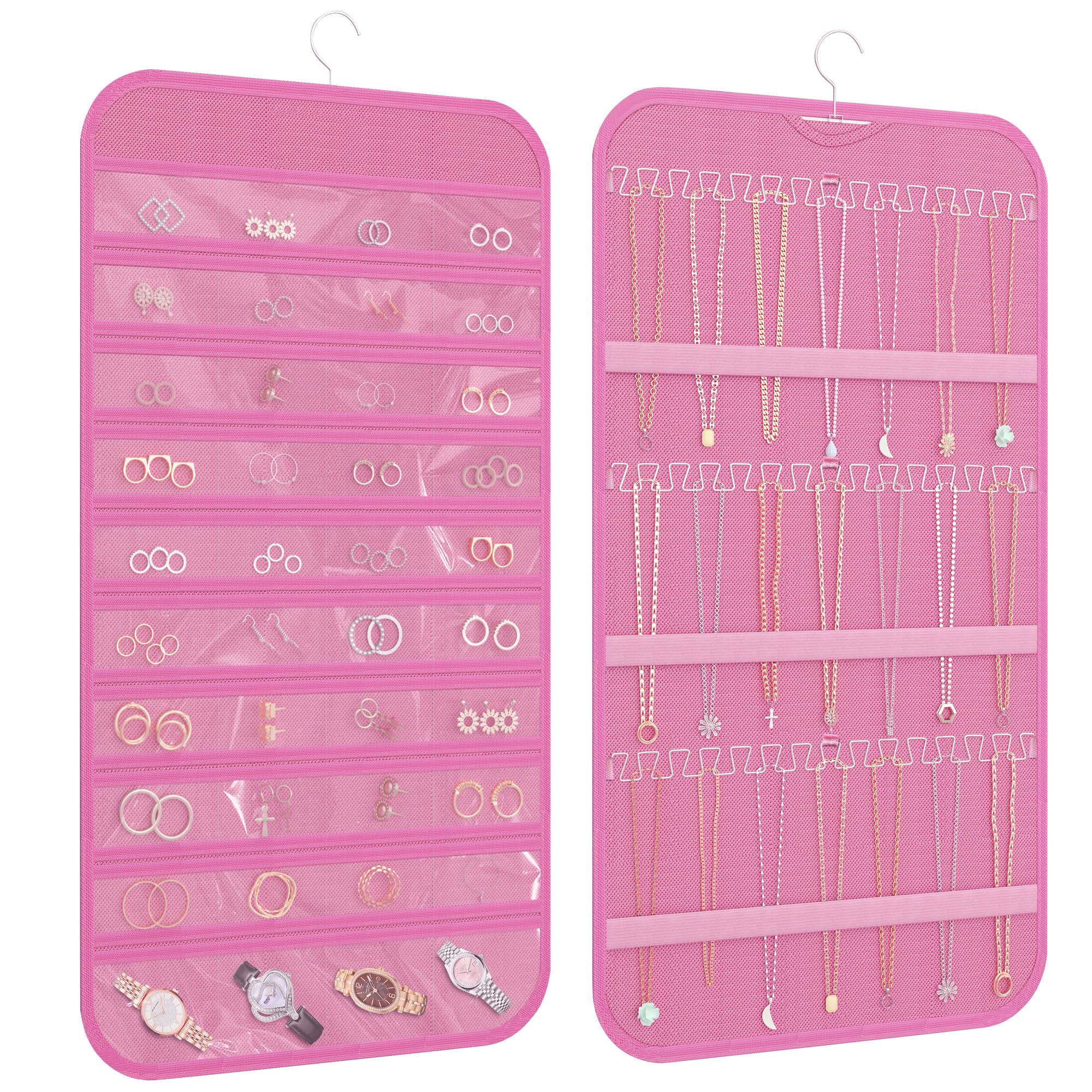 Amazon.com: DonYeco Hanging Jewelry Organizer Storage, 40 Pockets 36 ...