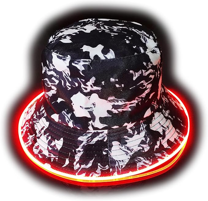 House Of Rave LED Bucket Hat Futuristic Light Up Bucket Hat for Men ...