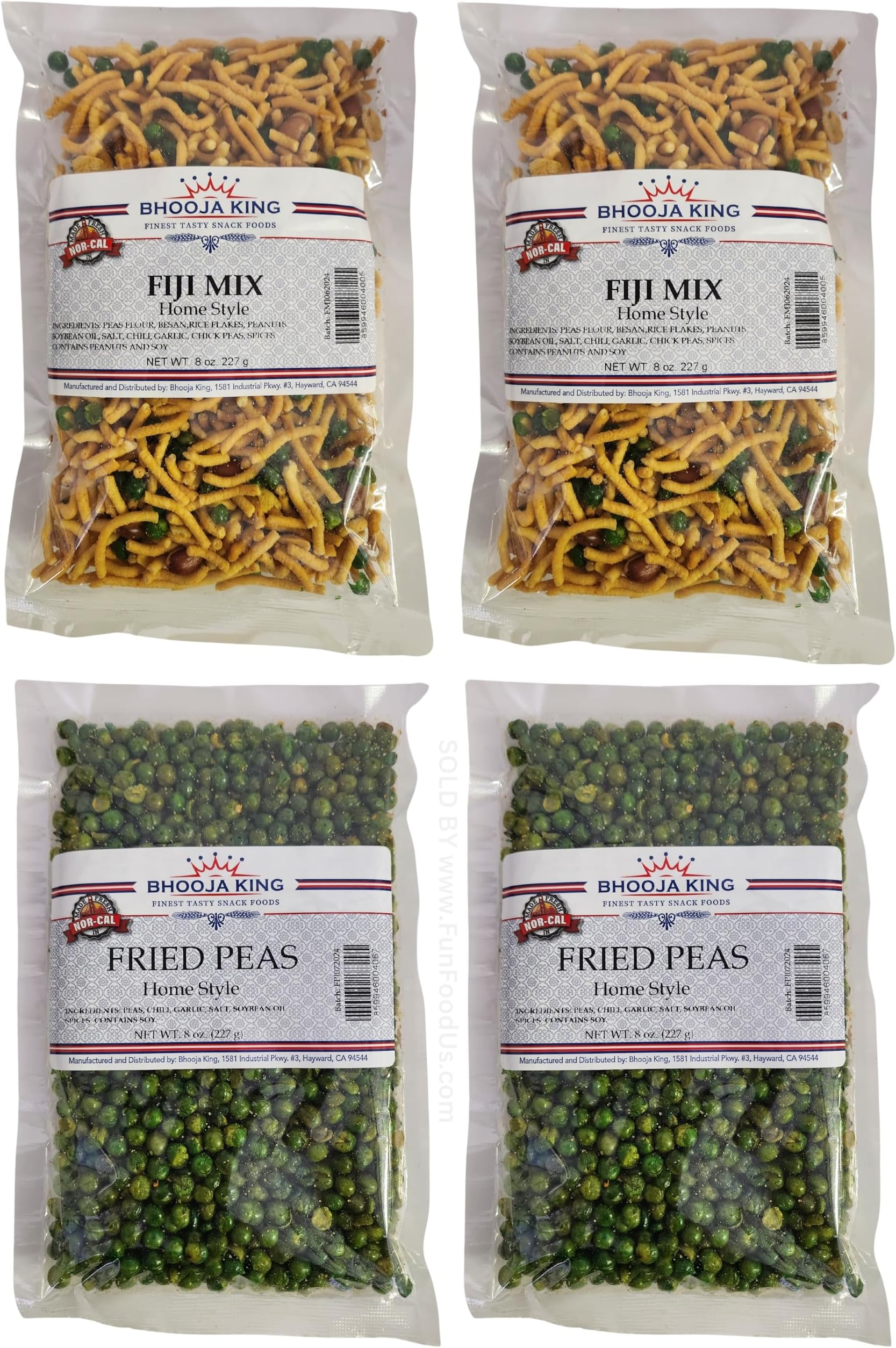 Amazon.com: FIJI Snack - Mix Bhooja, Fried Peas (Pack Of 4 x 227g Ea ...