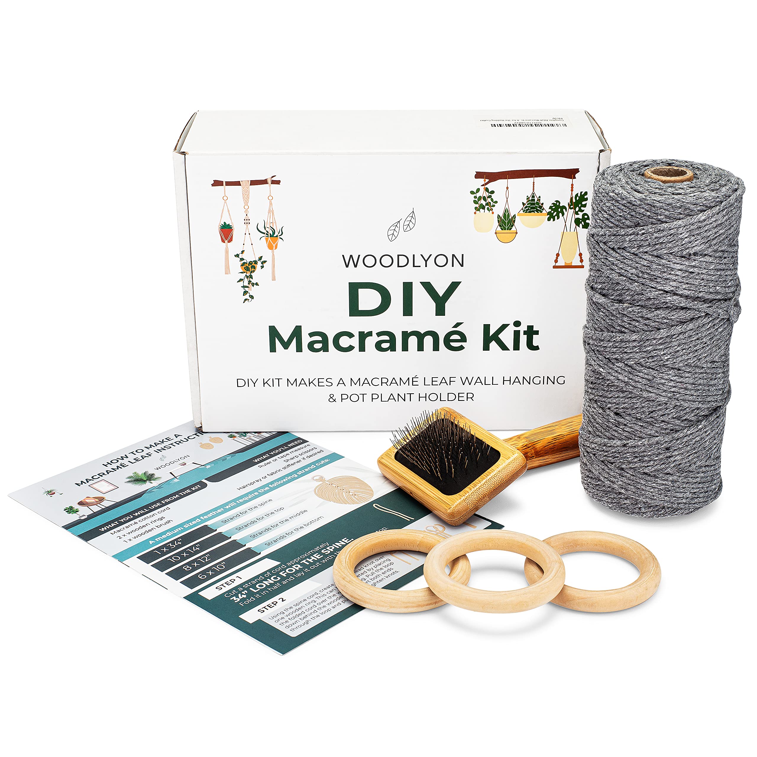 Woodlyon Macrame Kit For Adults Beginners Macrame Kit Macrame Plant ...