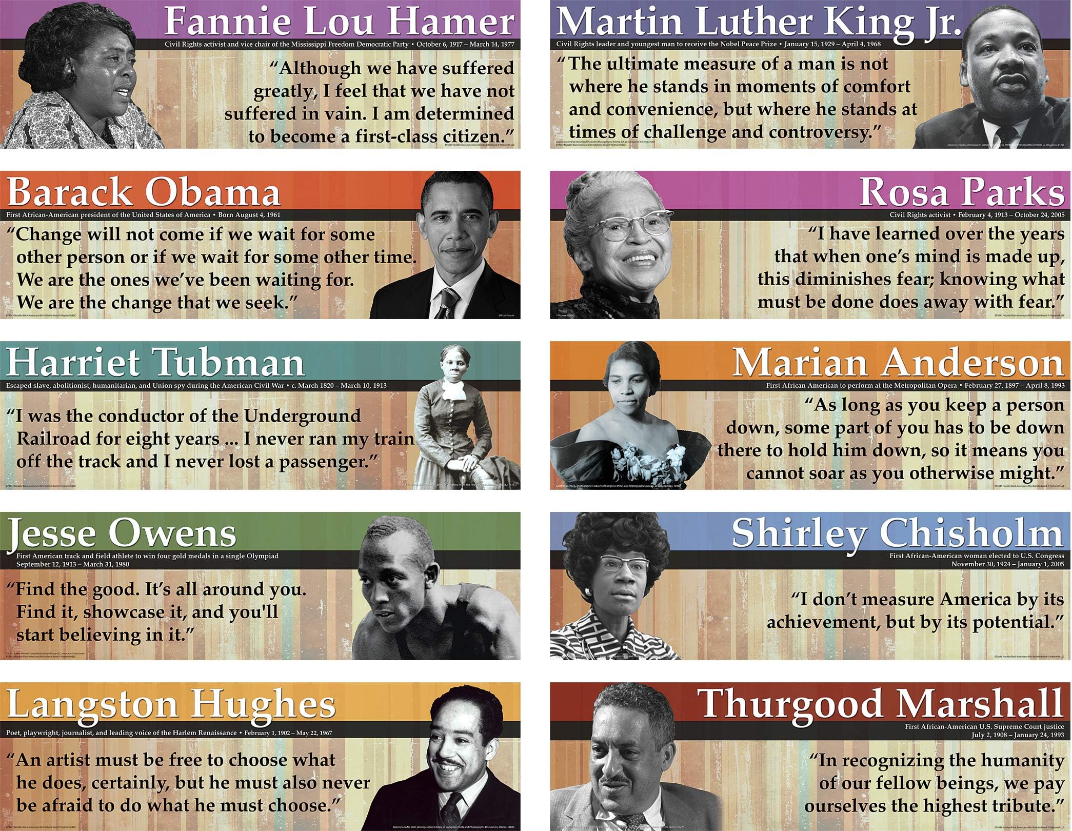 Amazon.com: Edupress Notable Black Americans Mini Bulletin Board ...