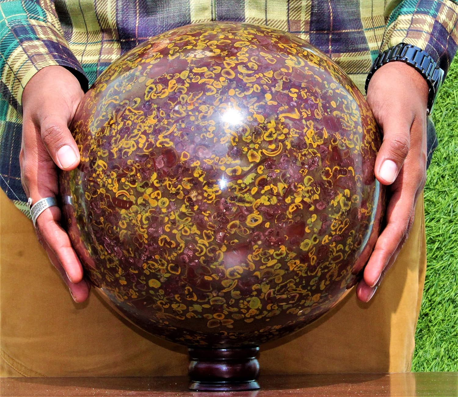 Amazon.com: Superb Ball Huge Natural Polished Brown Ajooba Jasper ...