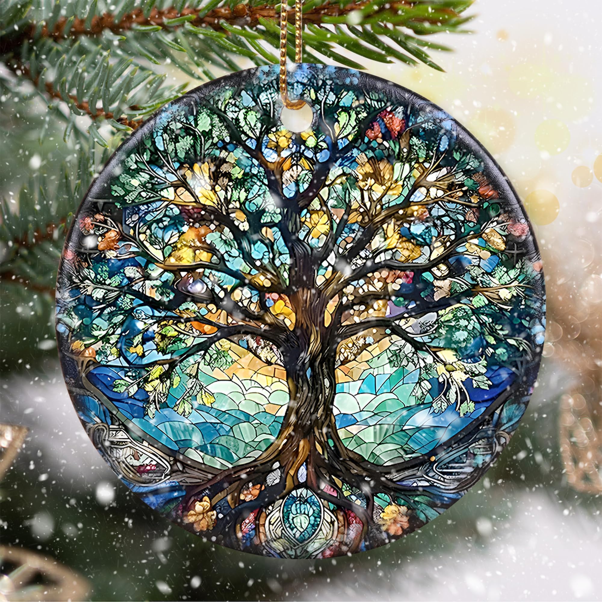 Amazon.com: Stained Ceramic Tree of Life Ornament - Tree of Life ...